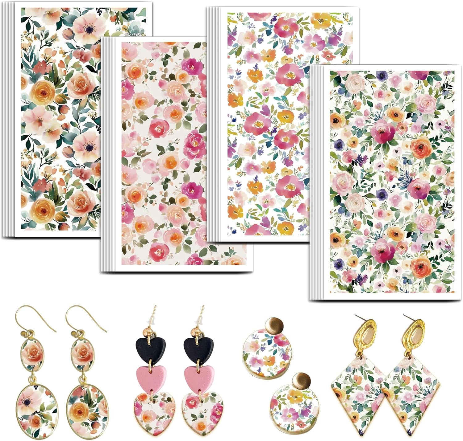 Watercolor Flower Transfer Paper 4 Design 24 Pcs Transfer Paper for ...