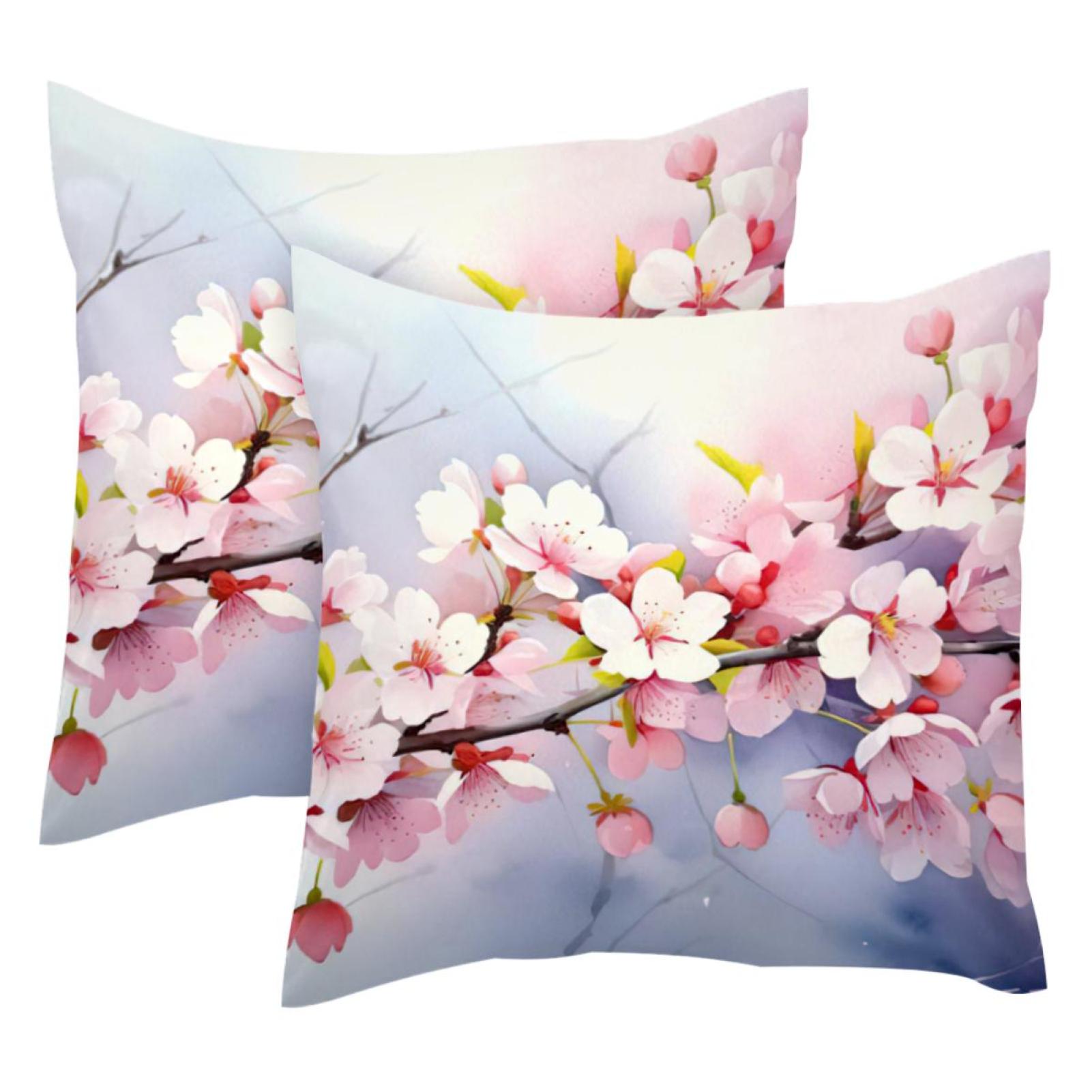 Watercolor Flowers (2) Luxurious Velvet Throw Pillow Inserts 2PCS Chair ...
