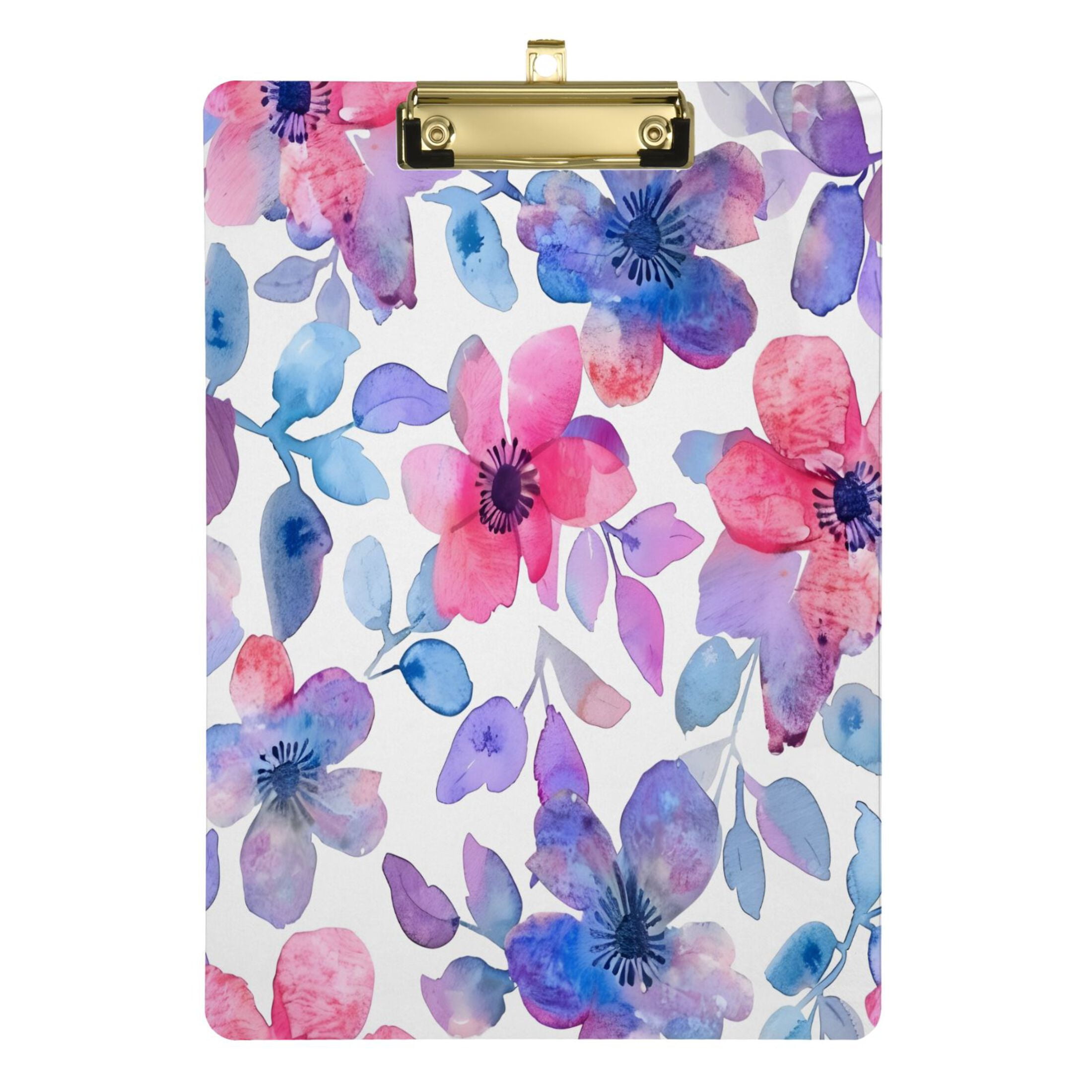 Watercolor Flowers Acrylic Clipboards A4 Standard Letter Size Clipboard ...