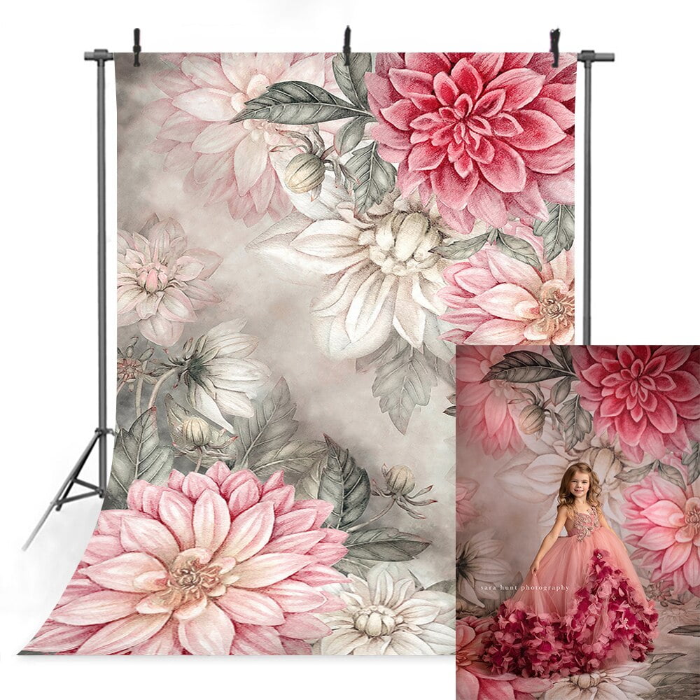 Watercolor Flowers Backdrops Girls Pregnant Woman Photography Artistic ...