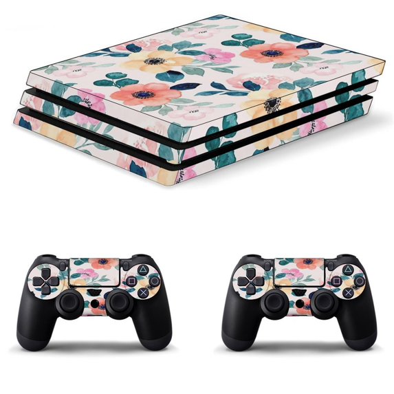 Watercolor Flowers PS4/PS4 Pro/PS4 Slim Skin Sticker For Console And ...