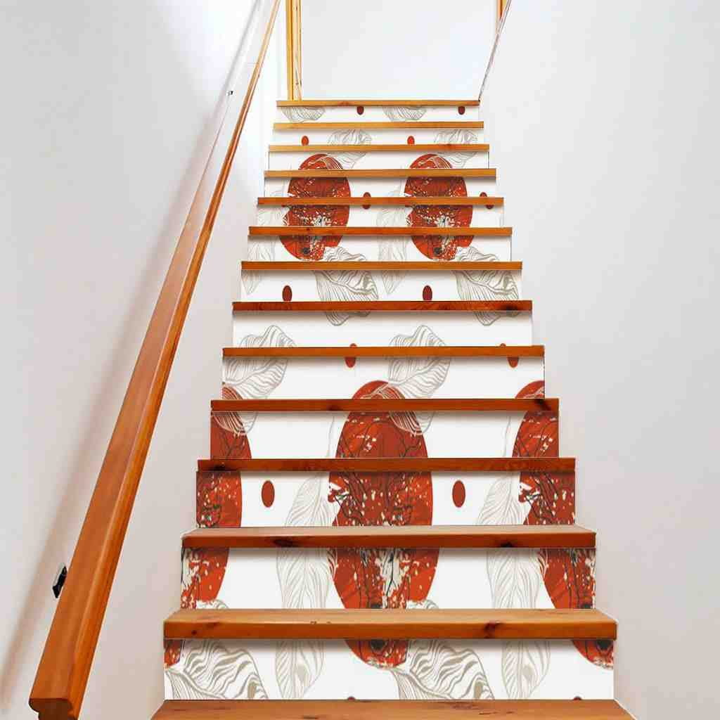 Watercolor Flowers Stair Stickers Colorful Floral Self-Adhesive ...