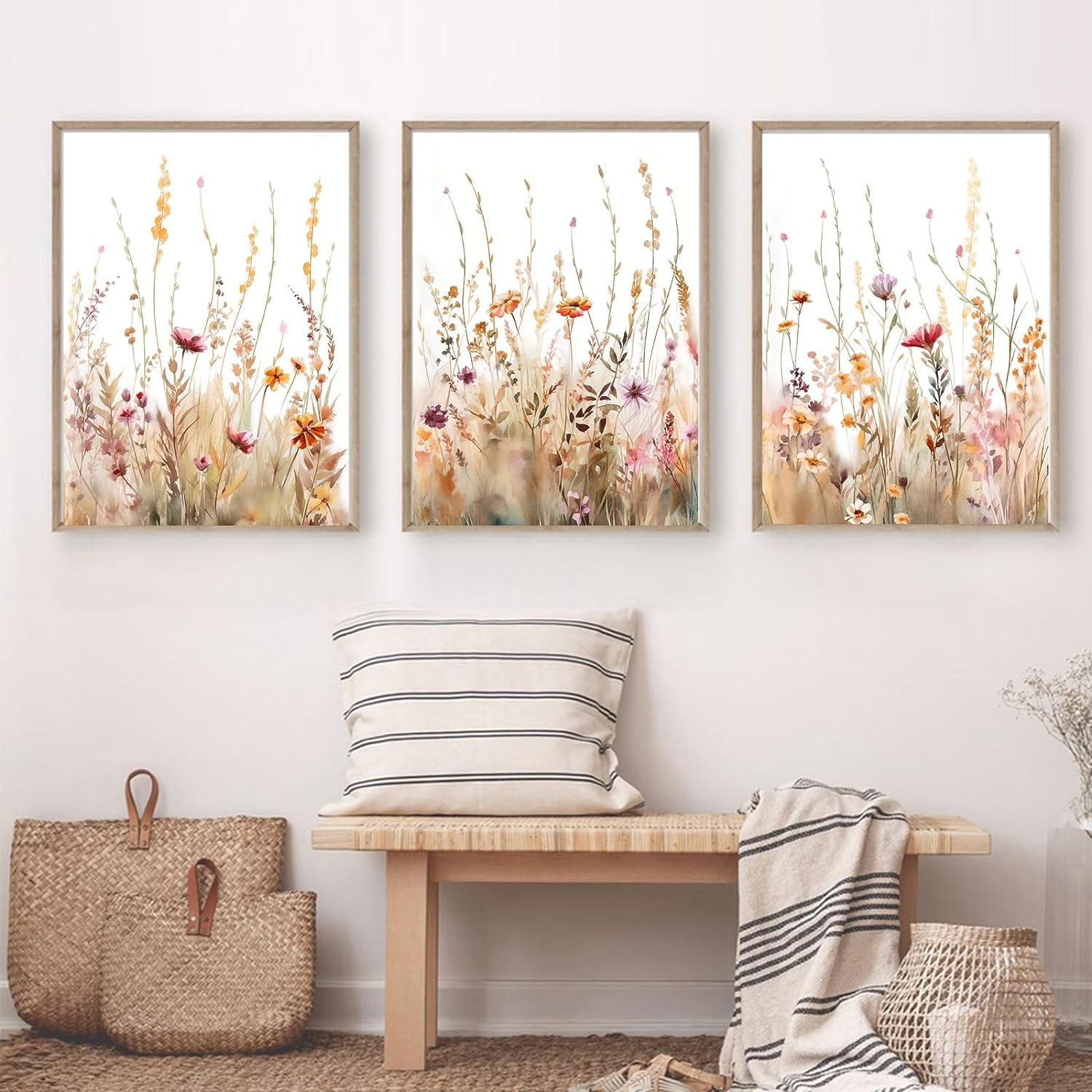 Watercolor Flowers Wall Art Flower Nursery Prints Colorful Wildflower ...