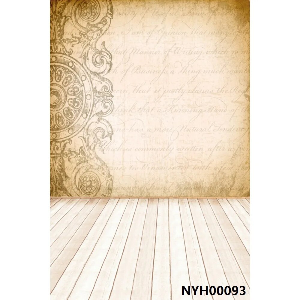 Watercolor Flowers Wall Wooden Floor Photography Backdrops Photo ...