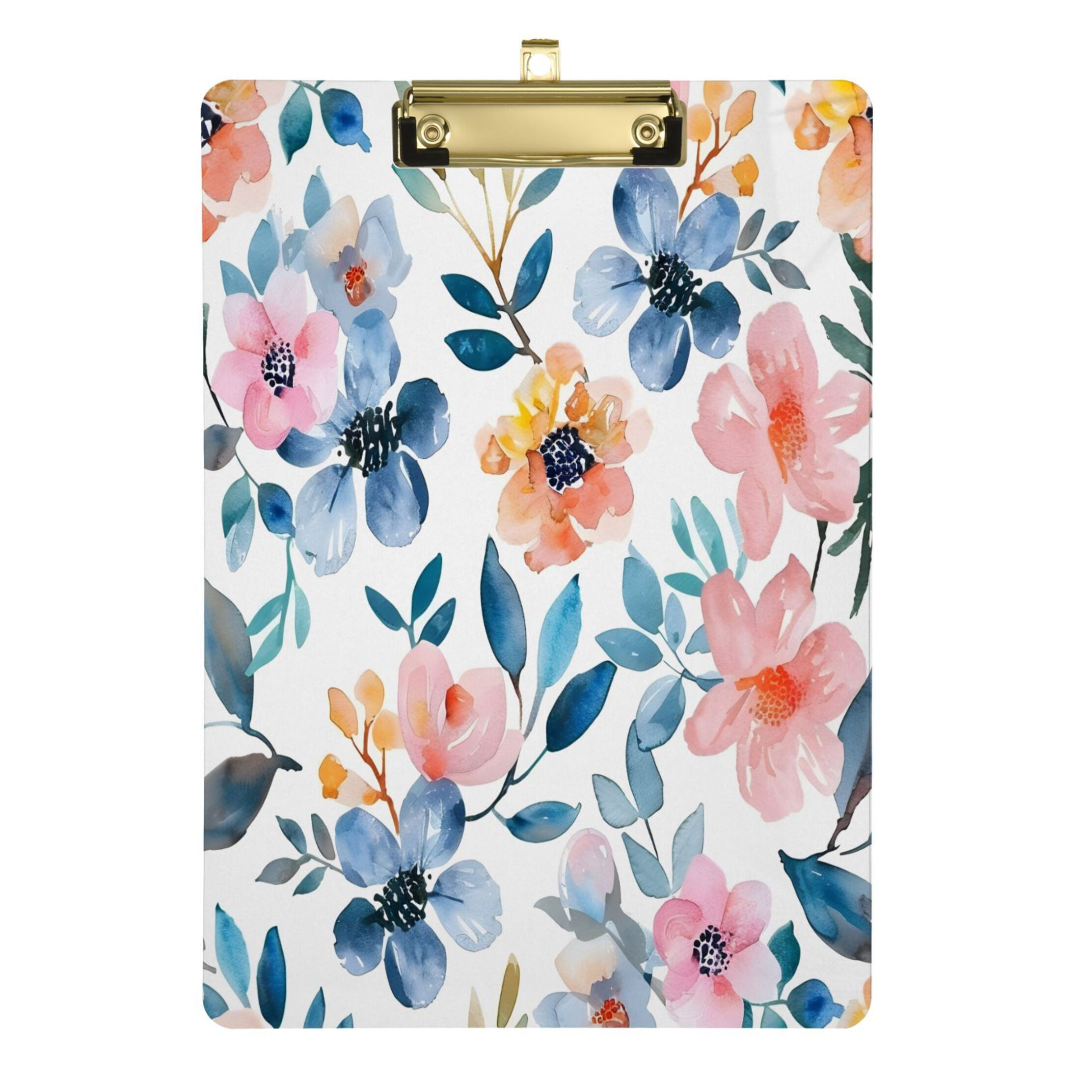 Watercolor Flowers and Leaves Acrylic Clipboards A4 Standard Letter ...