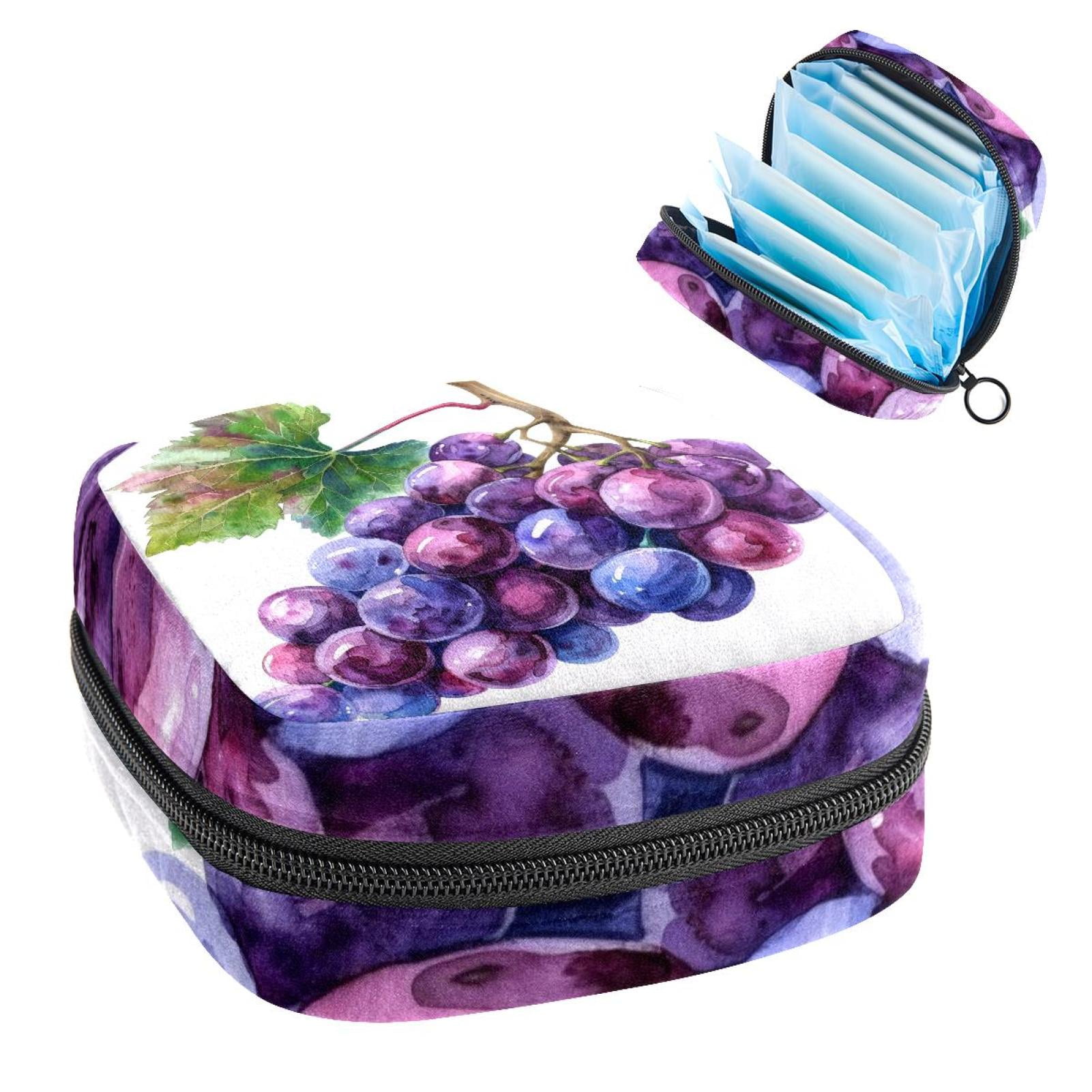Watercolor Fruit Grapes on White Background Sanitary Napkin Storage Bag ...