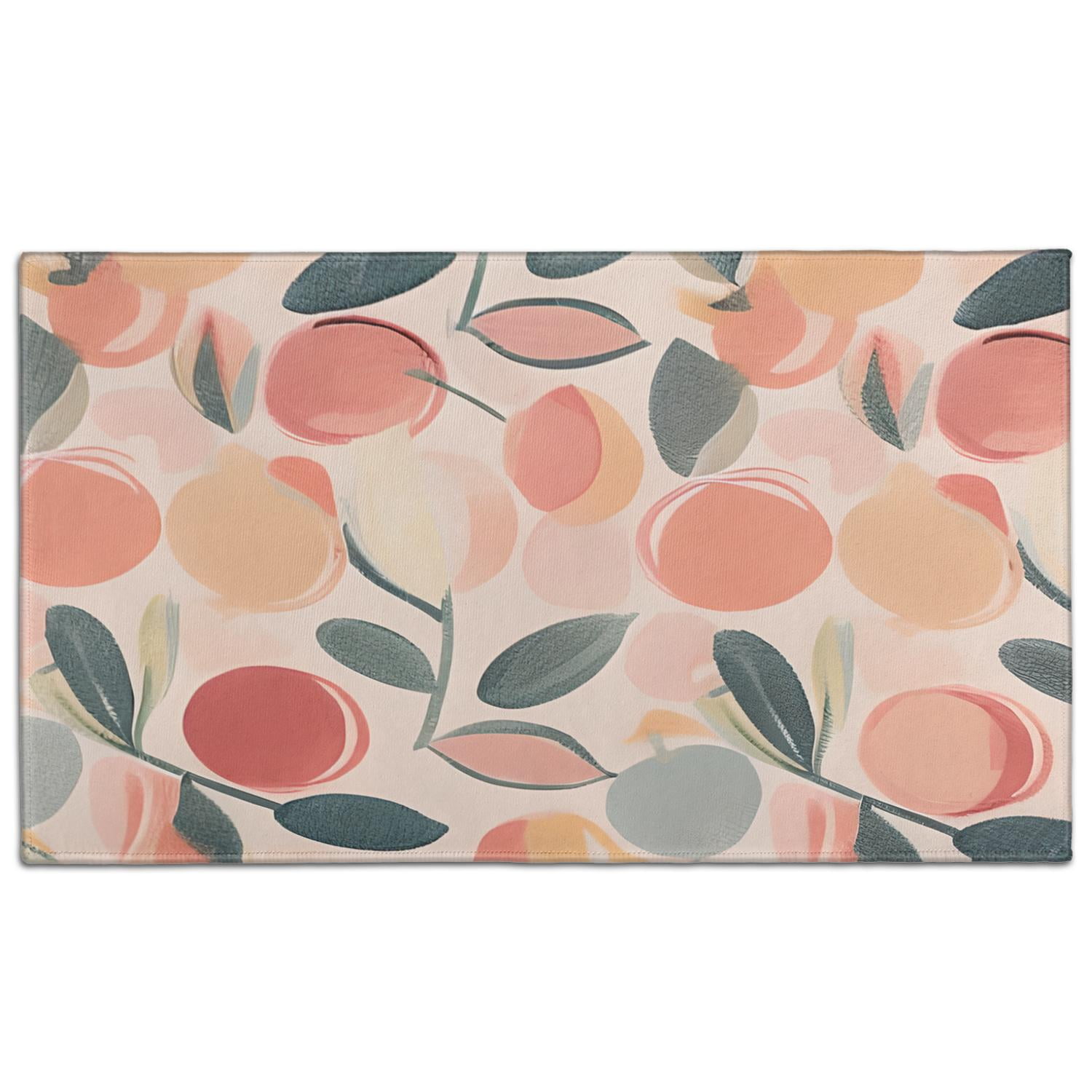 Watercolor Fruits Pink Cute Farmhouse Matss for Entryway Country ...