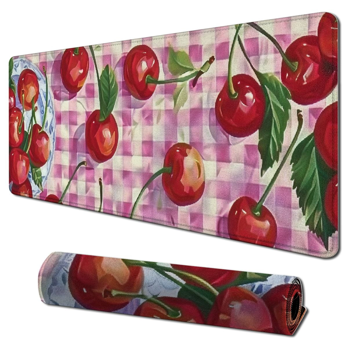 Watercolor Fruits with Leaves Large Mouse Pad Gaming Mouse Pad Computer ...