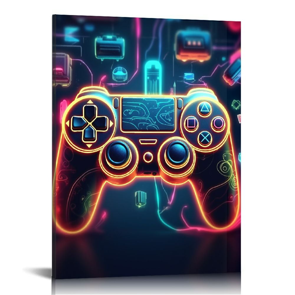 Watercolor Gaming Controller Wall Art Prints Game Wall Decor,Colorful ...