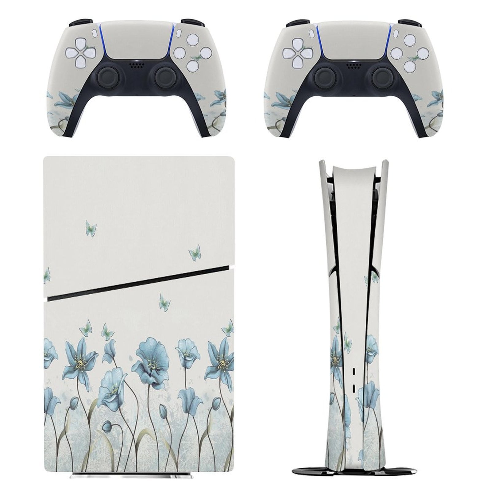 Watercolor Garden Flower Art PS5/PS5 Pro/PS5 Slim Digital Disc Skin ...