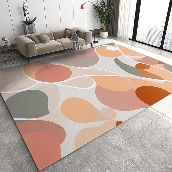 Watercolor Geometric Graffiti Area Rug, Medieval Aesthetic Color Block ...