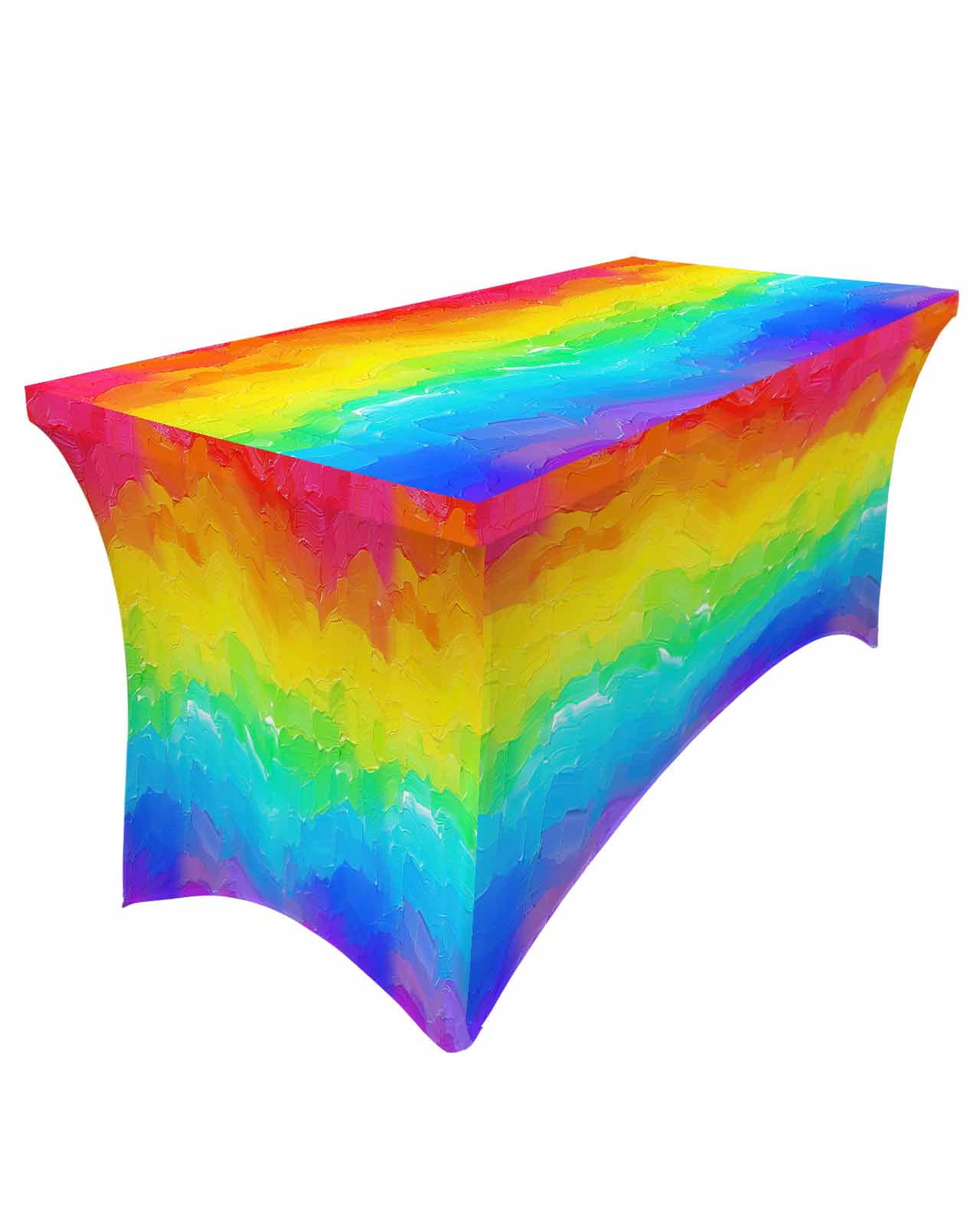 Watercolor Gradient Rectangular Elastic Table Skirt Wedding Hotel Table ...