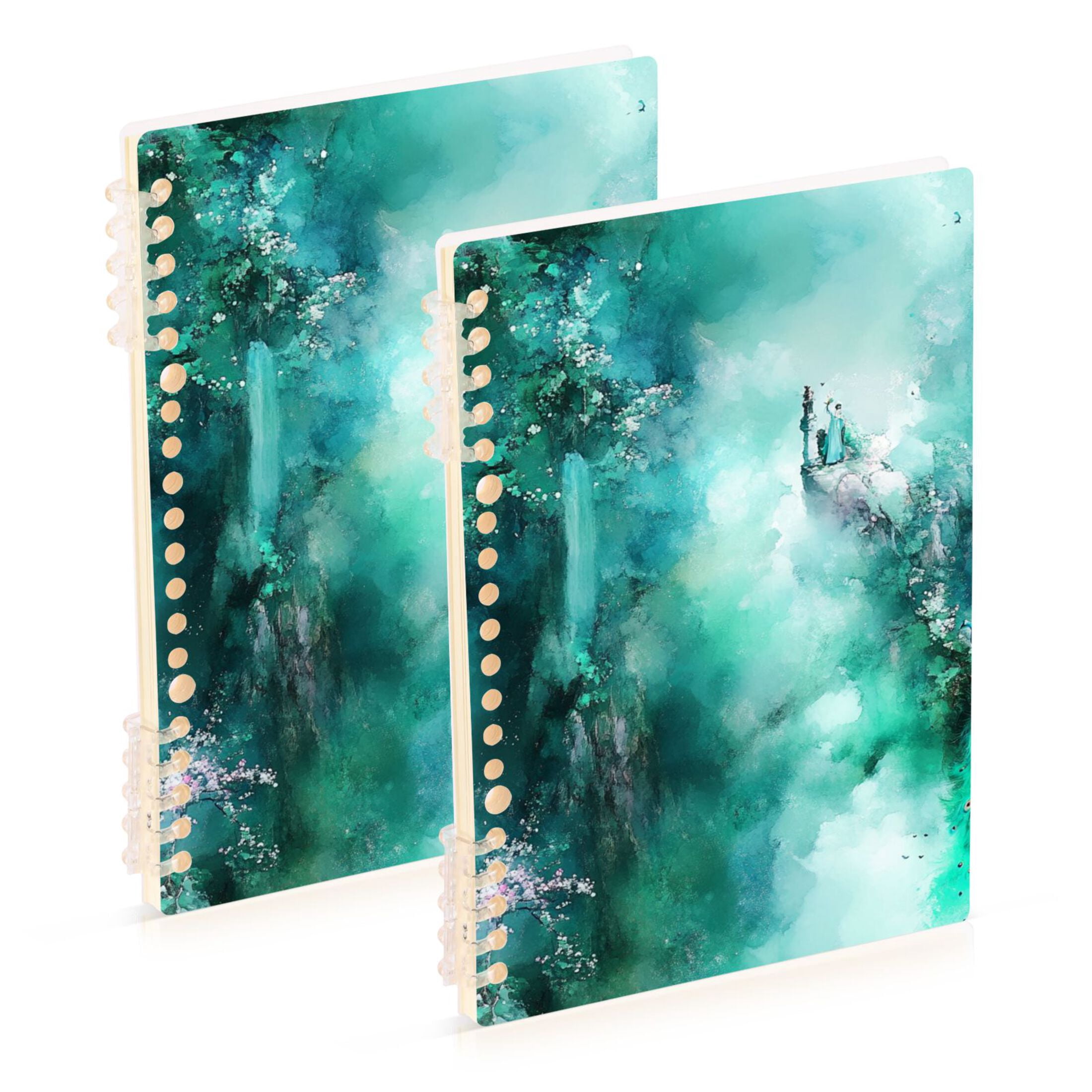 Watercolor Green Landscape Lined Spiral Journal Notebook 60 Pages A5 ...