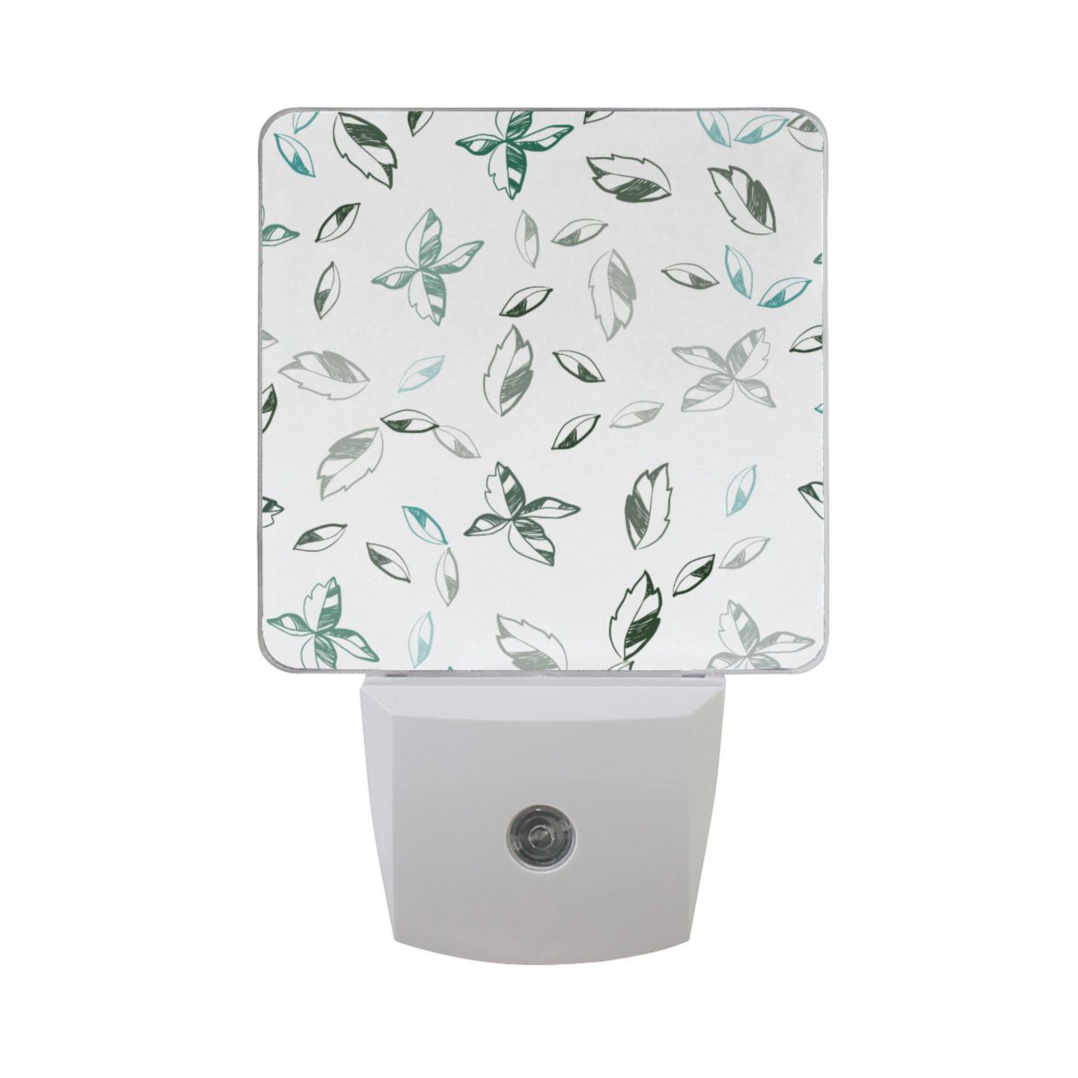 Watercolor Green Leaves Night Light LED Dusk to Dawn Auto Sensor Night ...