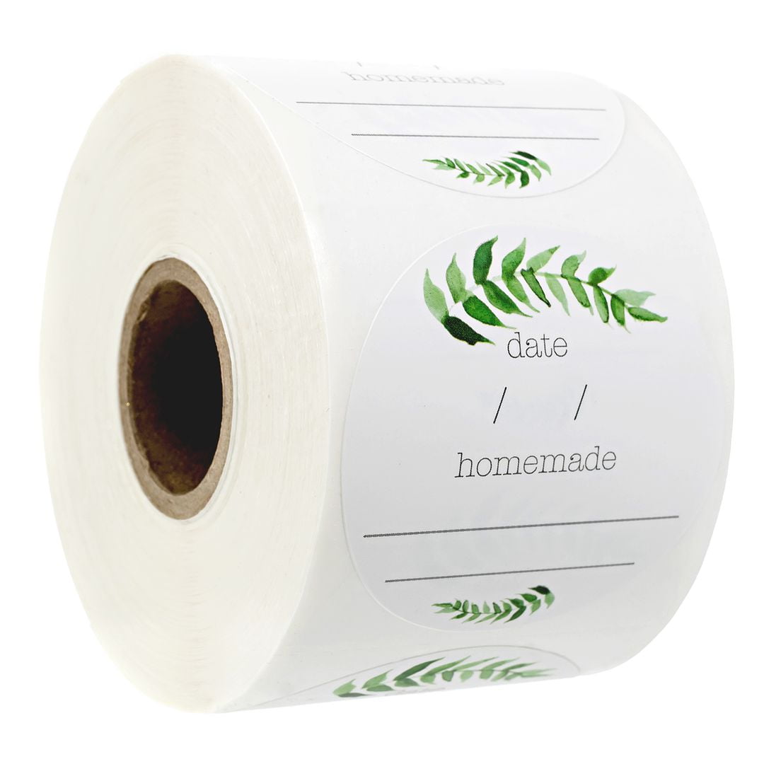 Watercolor Greenery Canning Stickers / 2" Circle Labels / 500 ...