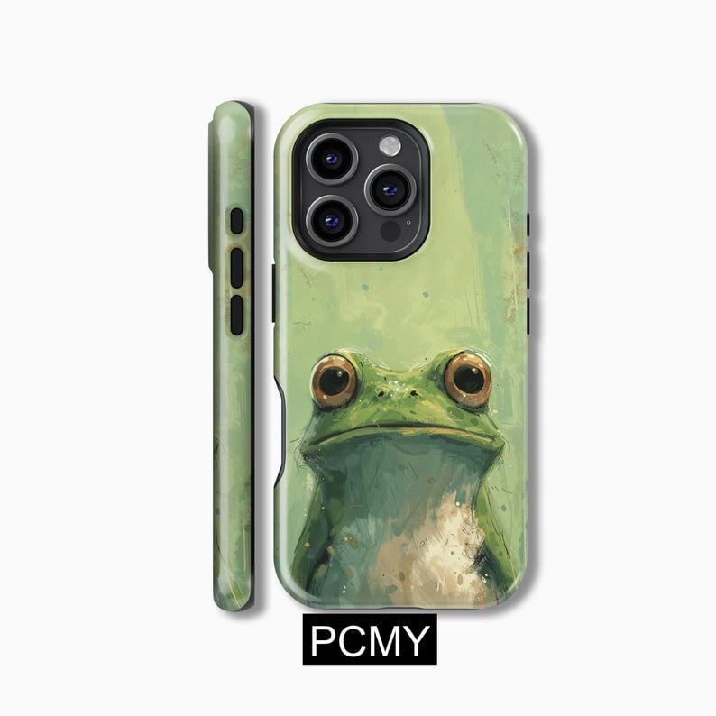 Watercolor Grumpy Frog Phone Case for iPhone 11 12 13 14 15 16 Pro Max ...