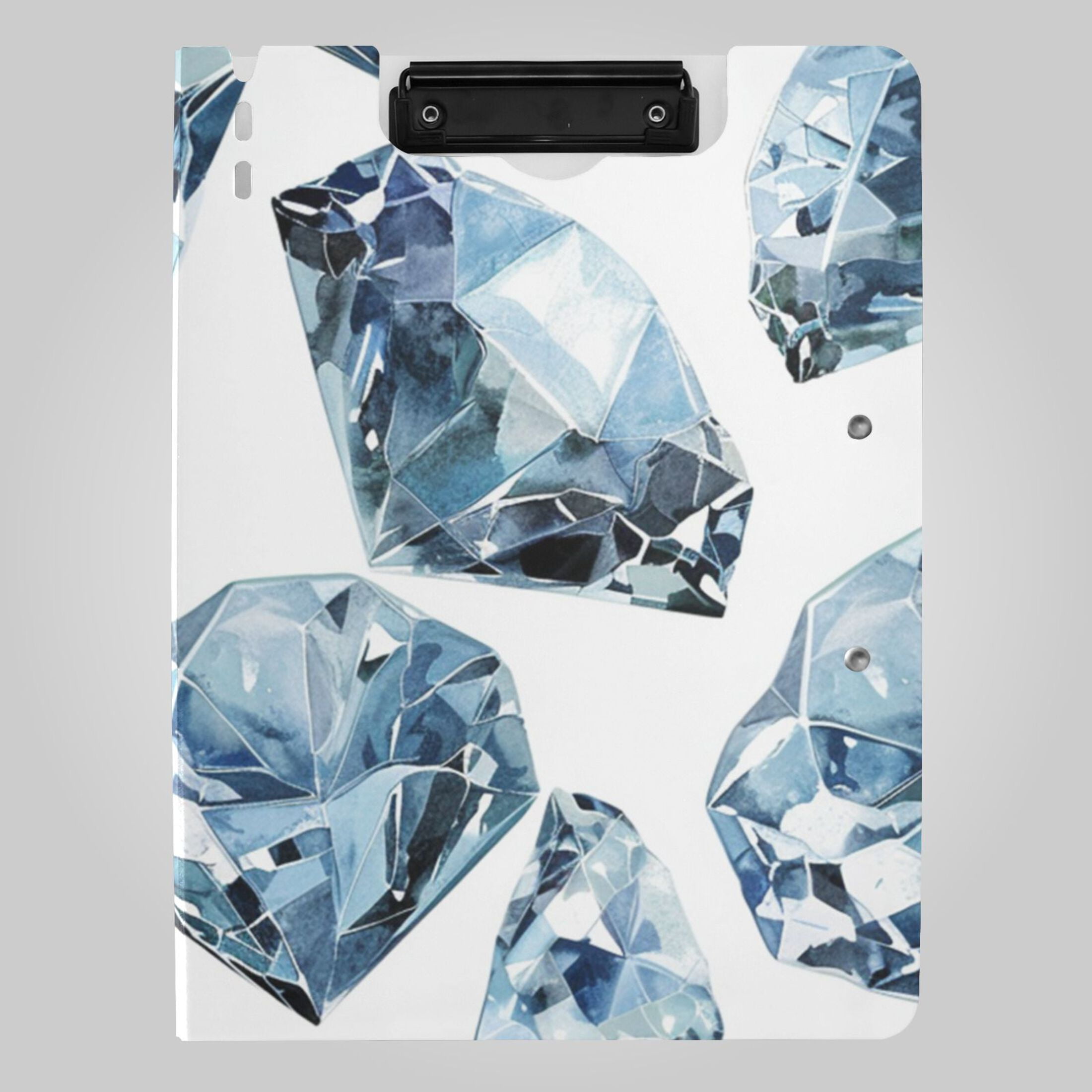 Watercolor Hand Painted Crystals Foldable Binder Folder Clipboard with ...