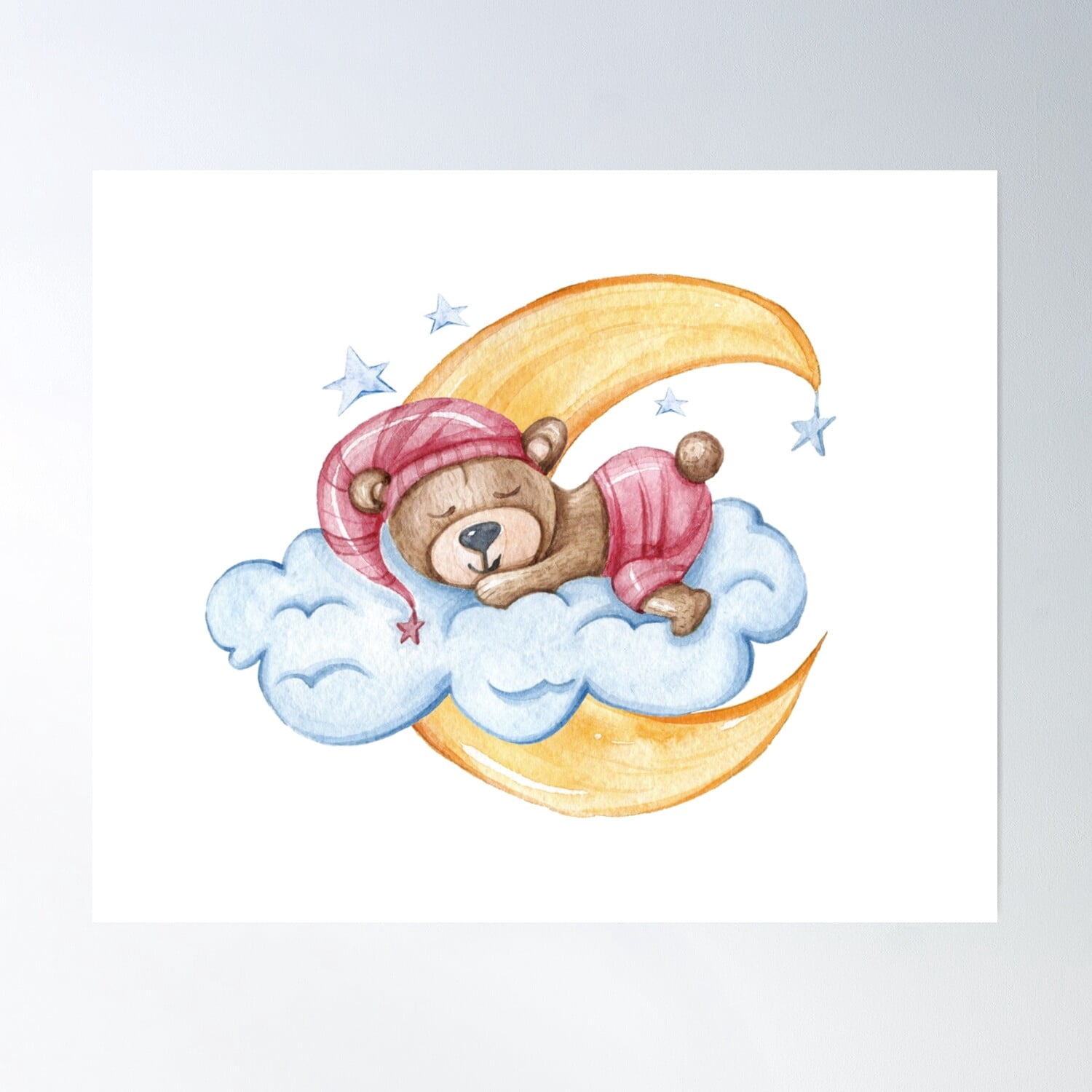 Watercolor Hand Painted Cute Bear Digital Painting, Repeat Pattern ...