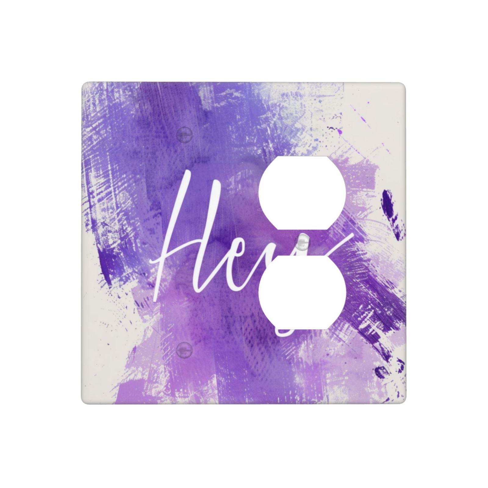 Watercolor Hand Painted Hey Switch Cover Decorative Wall Plate / 2-Gang 1-Duplex / Mid-Size ...