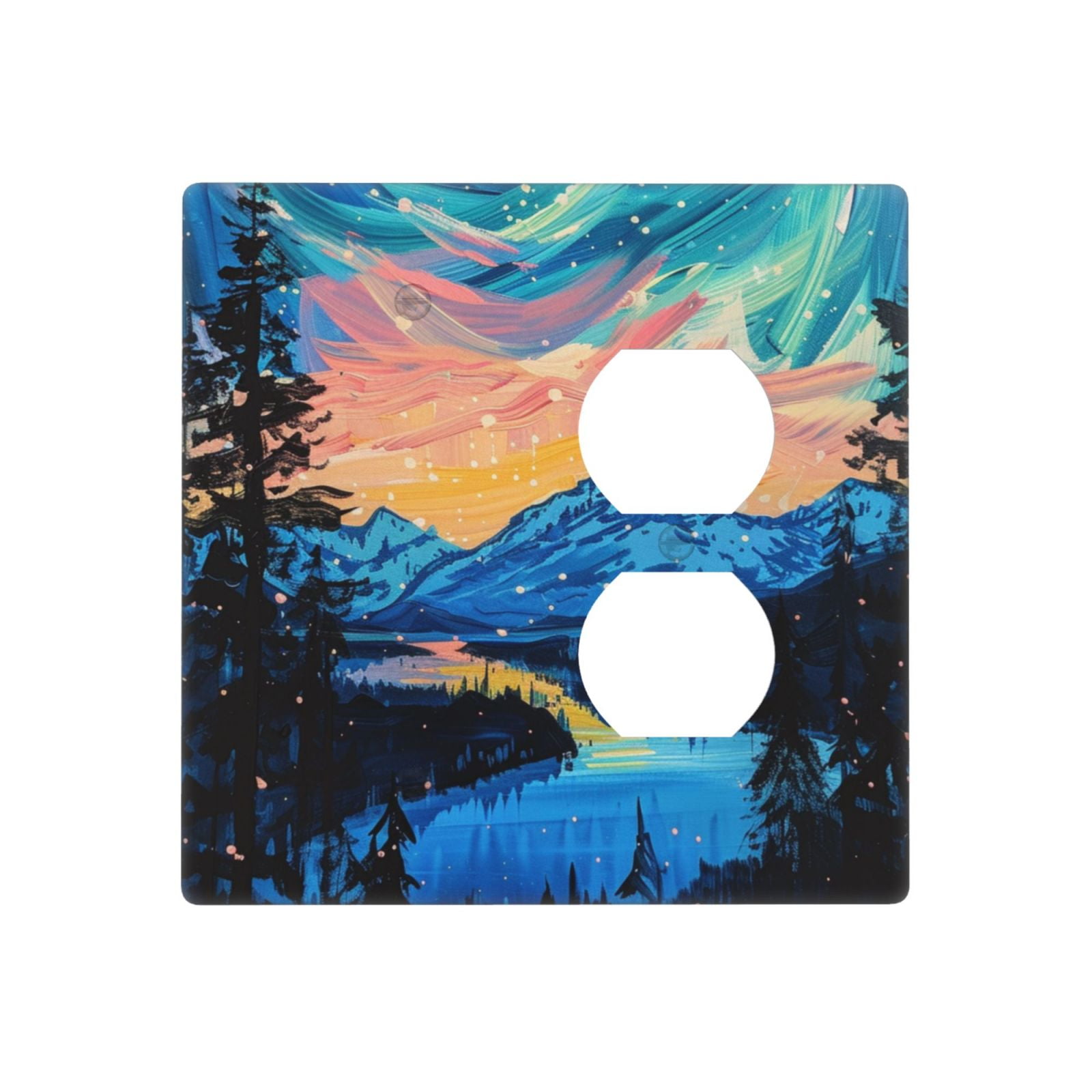 Watercolor Hand Painted Sky Switch Cover Decorative Wall Plate / 2-Gang ...