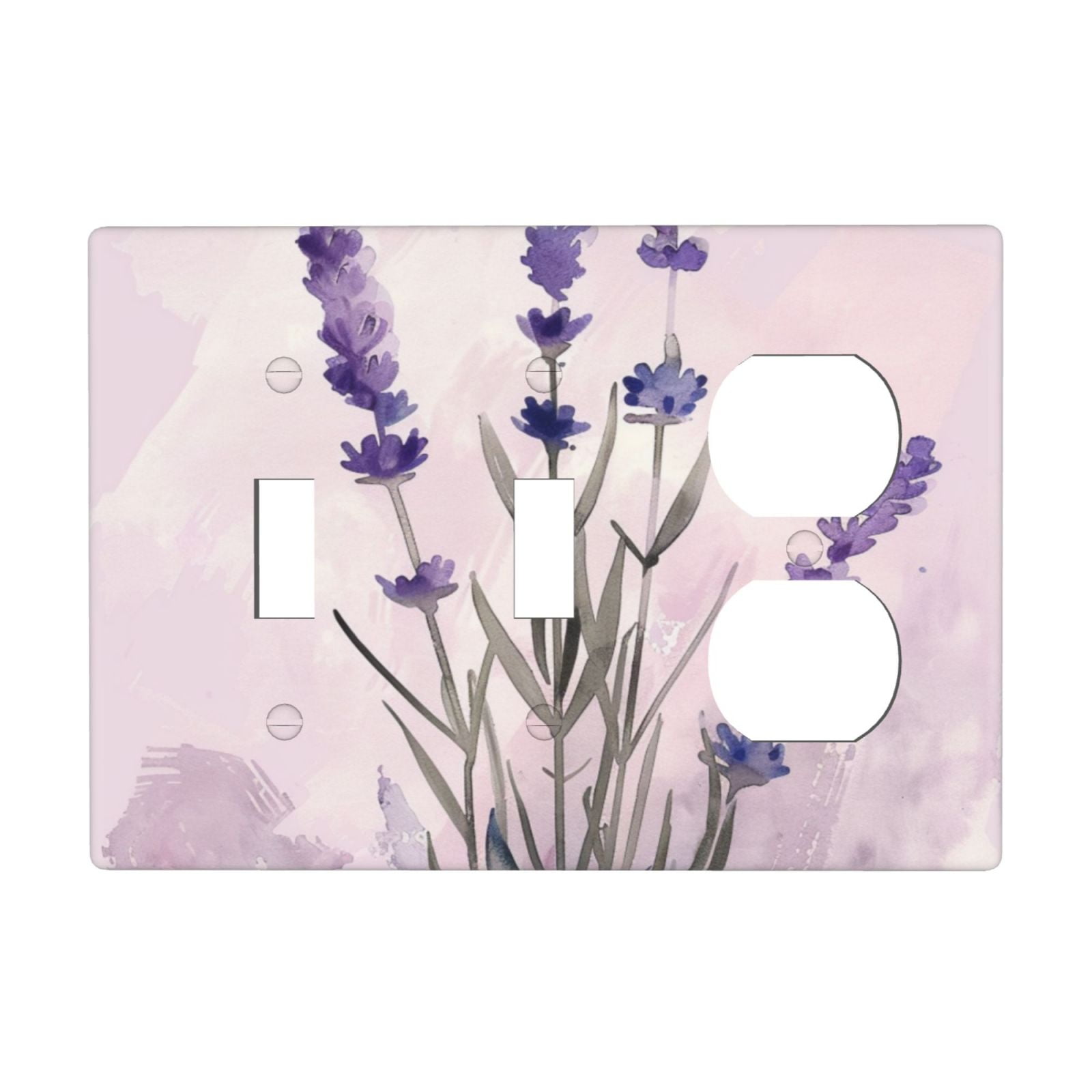 Watercolor Hand Painted Switch Cover Decorative Wall Plate 3-Gang 2 ...