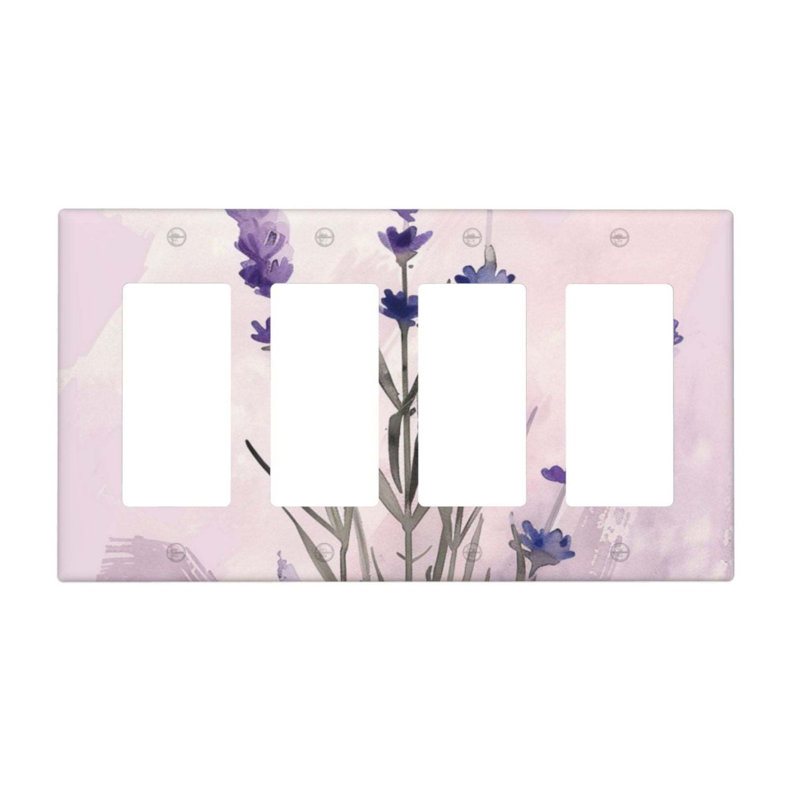 Watercolor Hand Painted Switch Cover Decorative Wall Plate / 4-Gang 4 ...