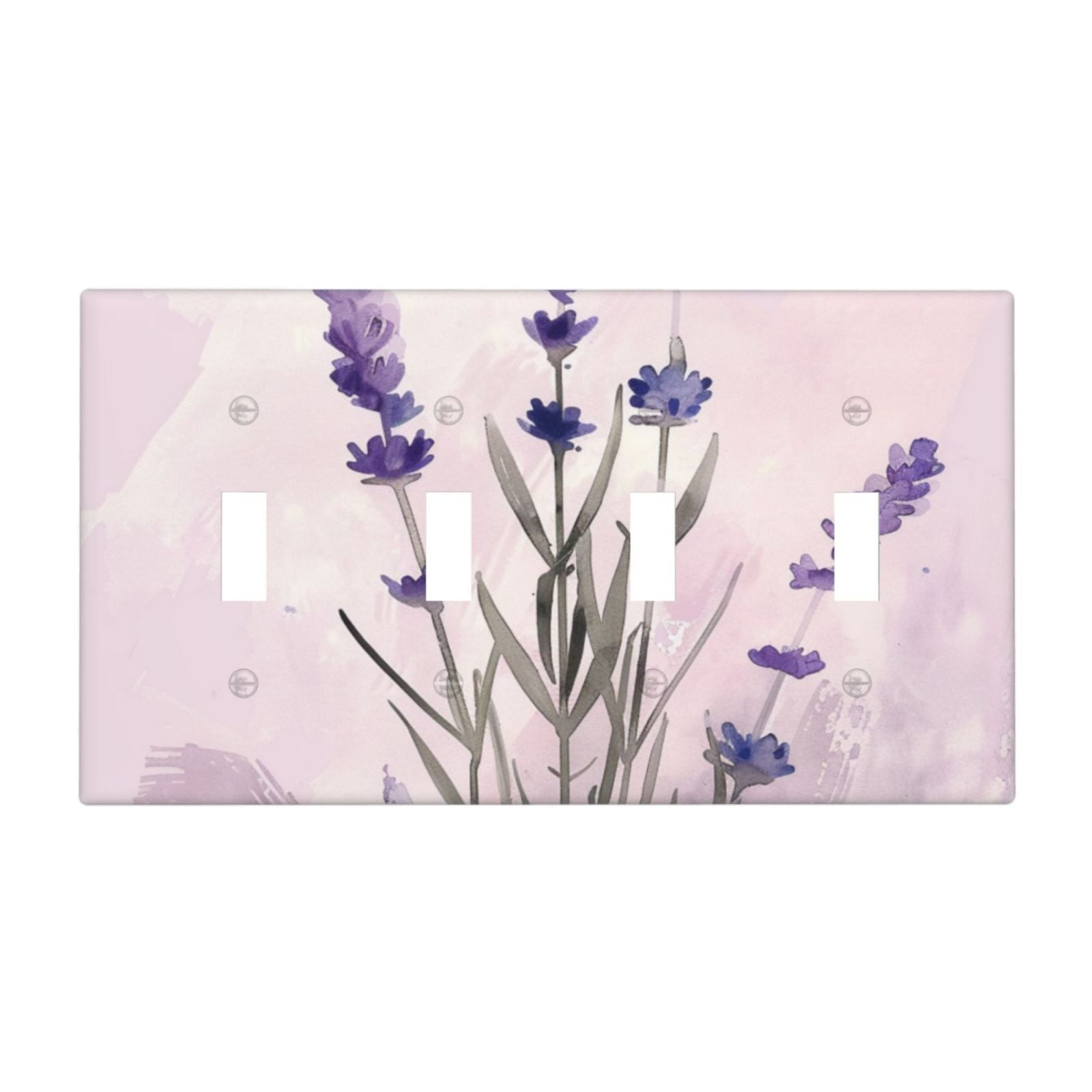 Watercolor Hand Painted Switch Cover Decorative Wall Plate / 4-Gang 4 ...