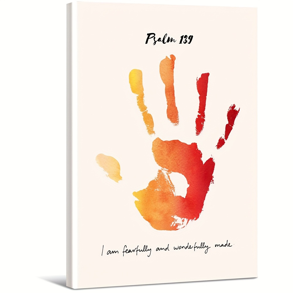 Watercolor Handprint Psalm 139:1 Large Wooden Framed Wall Art Home ...