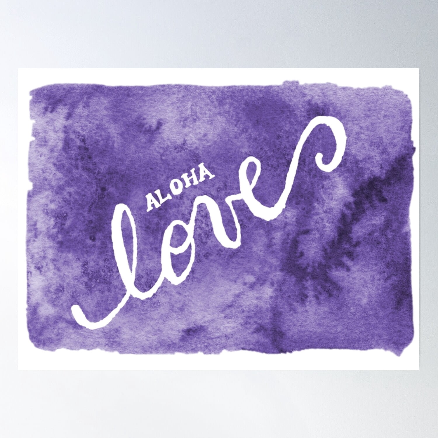 Watercolor Hawaii Love Aloha Beach Vibe . Purple . Poster Wall Art ...