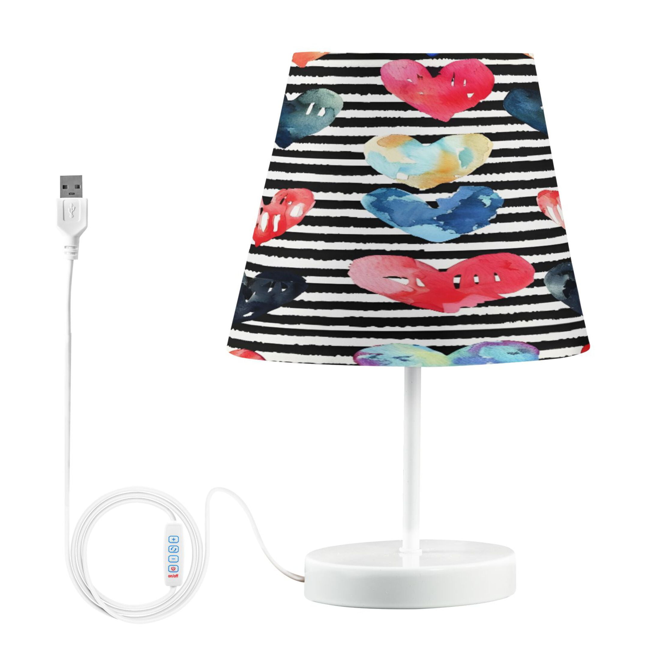 Watercolor Heart Desk Lamp LED Table Nightstand Lamps with 3 Color ...