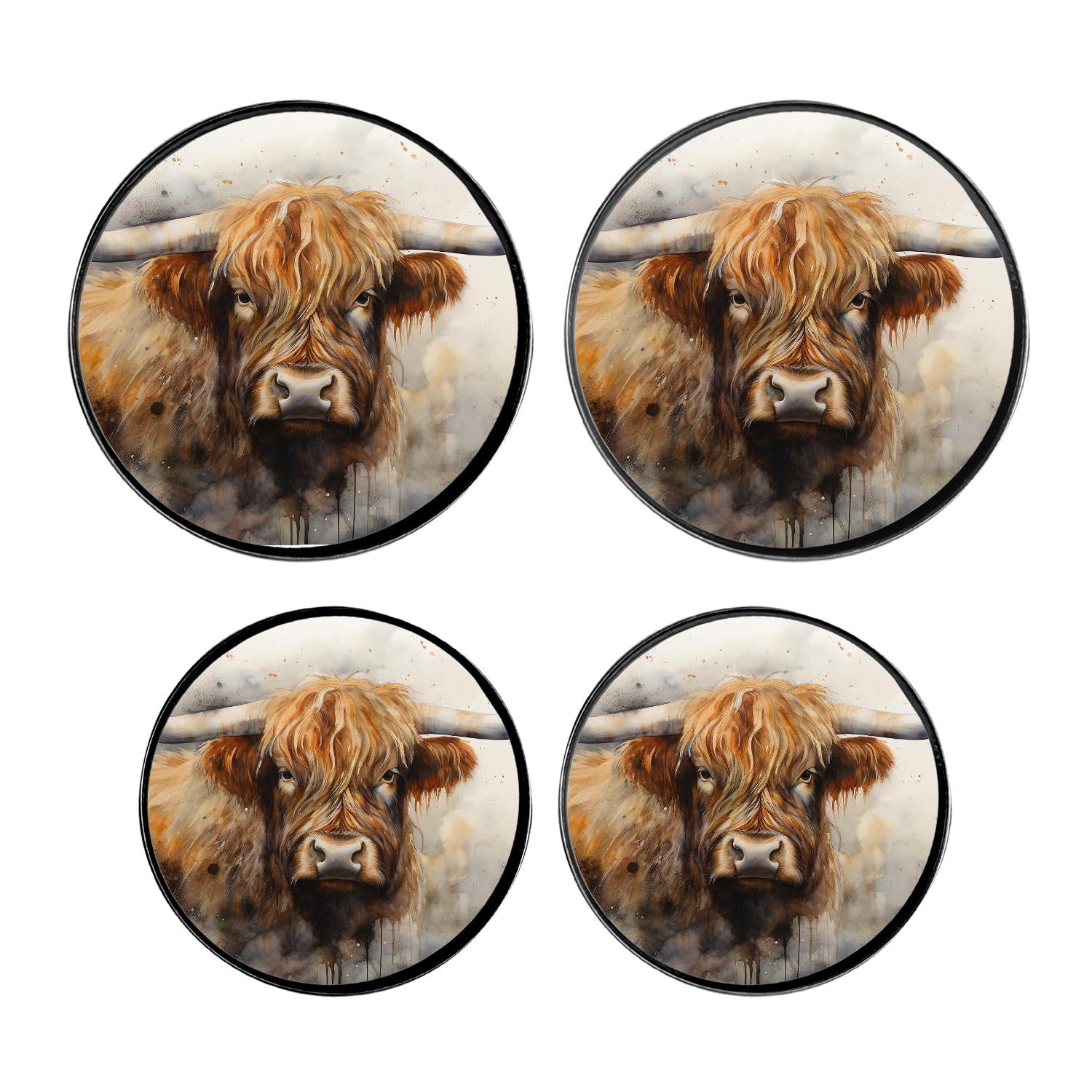 Watercolor Highland Cow Print Stove Burner Covers Set,Gas Stove Burner ...