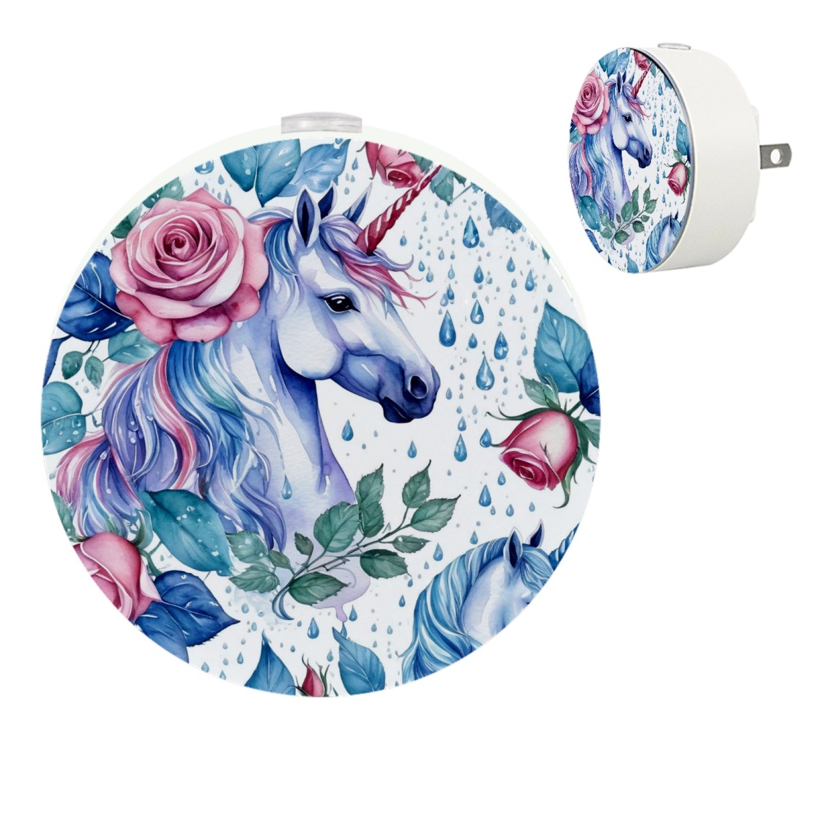 Watercolor Horse Floral Automatic night lights plug into wall Dusk to ...