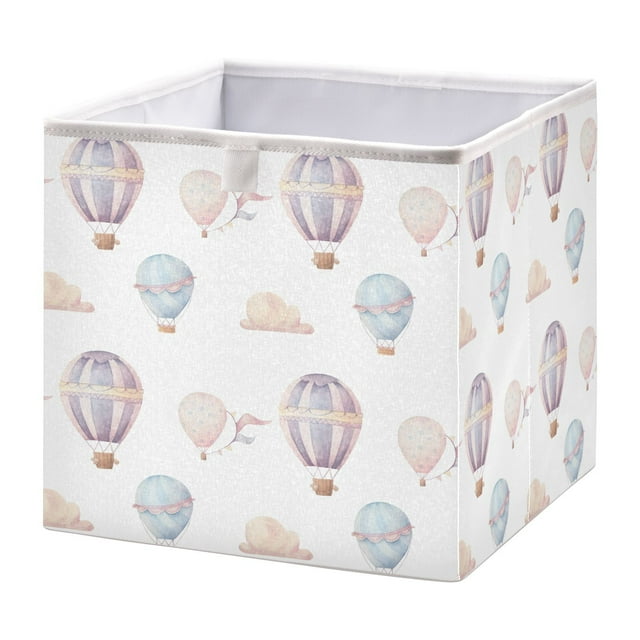 Watercolor Hot Air Balloon Storage Box, Fabric Cube Storage Box ...
