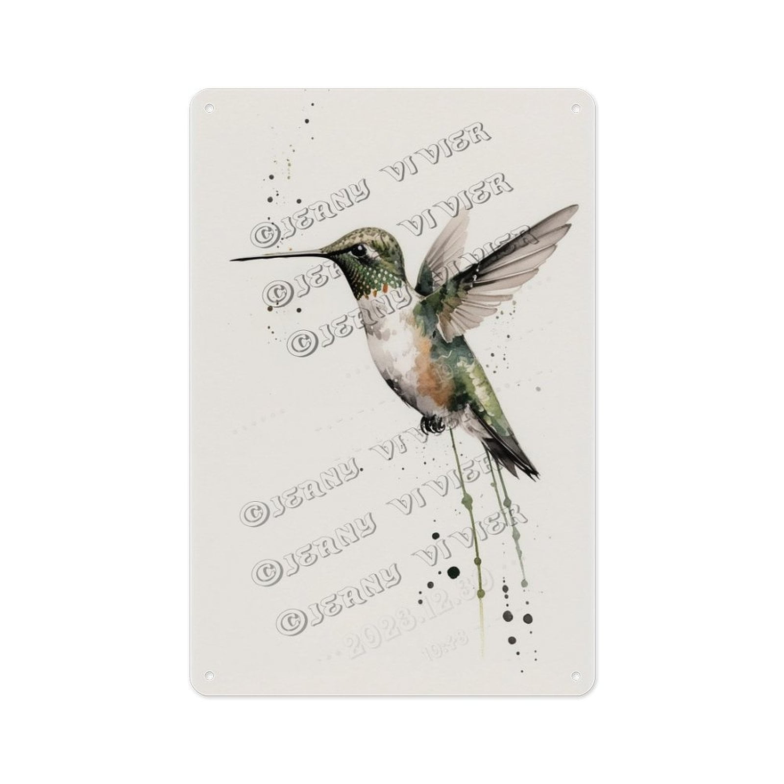 Watercolor Hummingbird Sign – 8x12 Aluminum Wall Art for Living Room ...