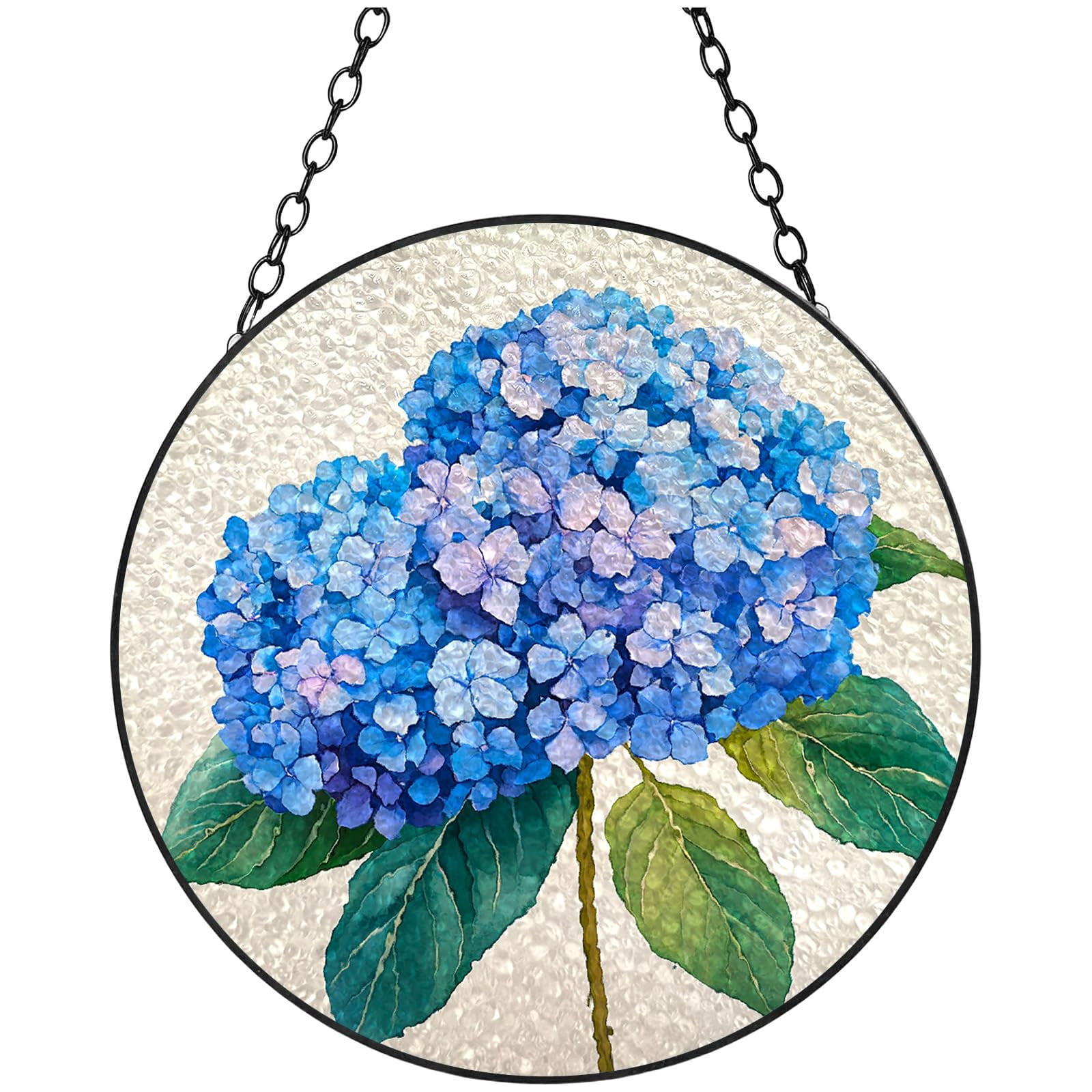Watercolor of Hydrangea Flower Stained Glass Suncatcher Colored ...