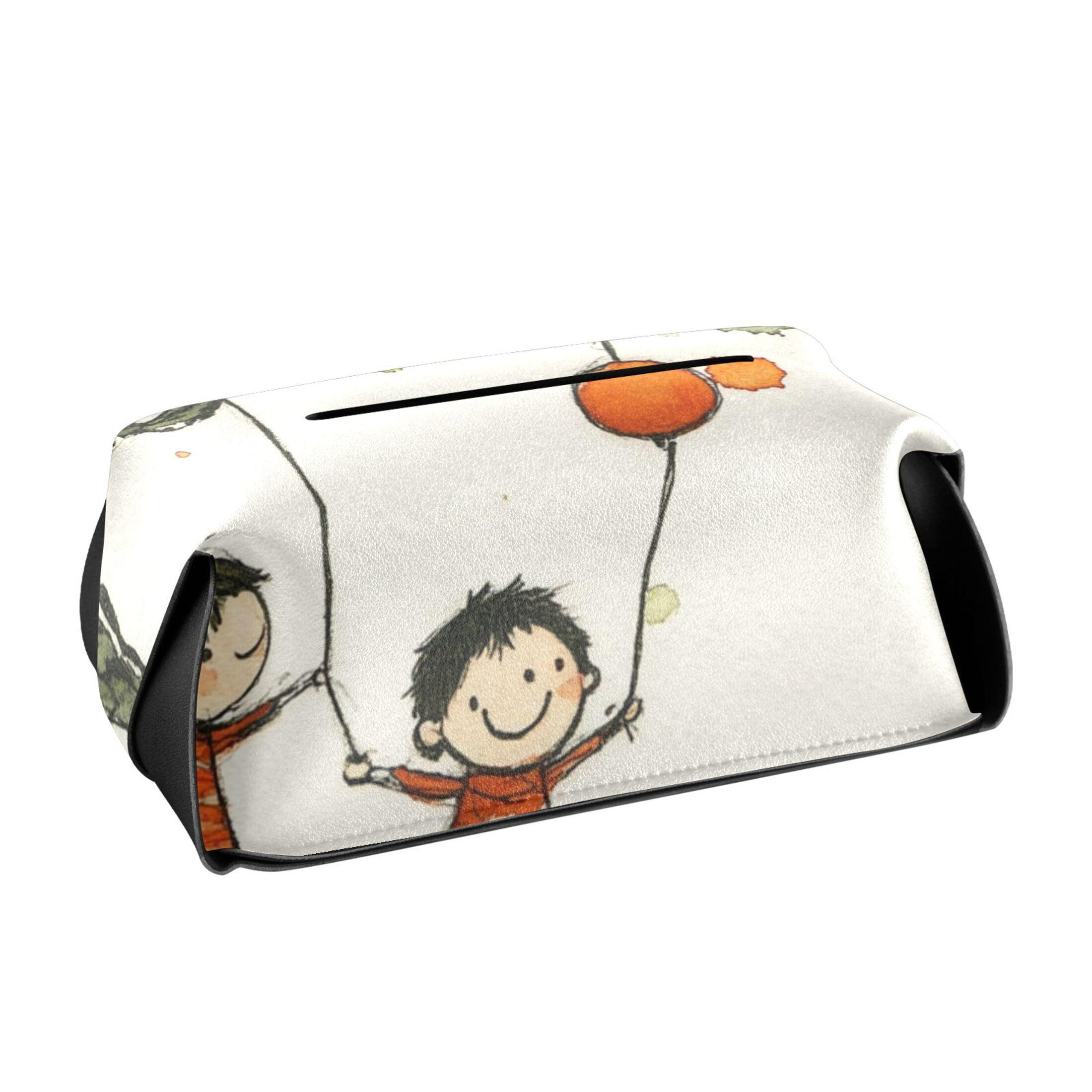 Watercolor Illustration for Children Tissue Box Cover Leather Square ...