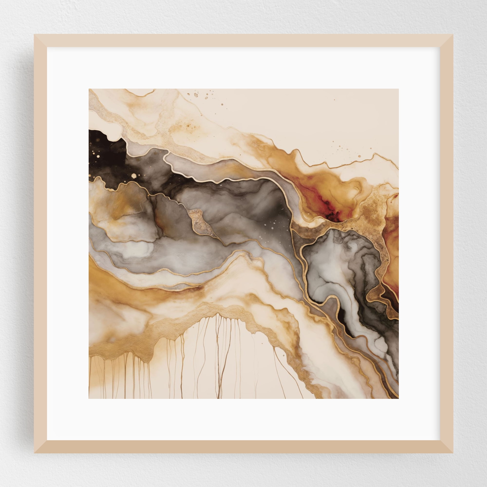 Watercolor Ink Art Earth Colors - Painting Abstract Modern Art ...