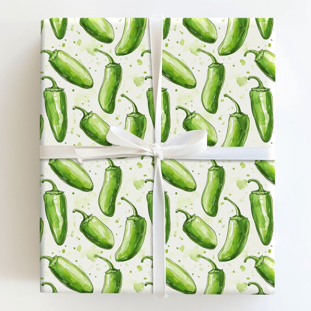 Watercolor Jalapeno Peppers Pattern Gift Wrapping Paper - Walmart.com