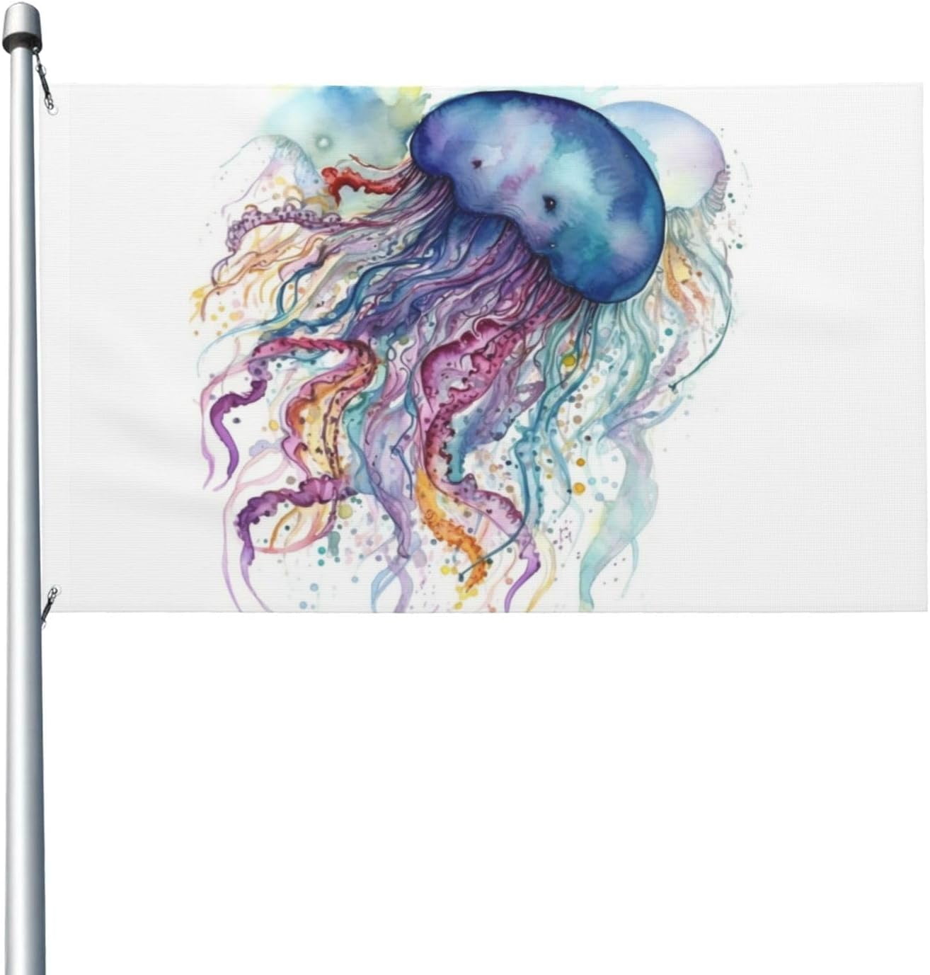 Watercolor Jellyfish Flag 4.85x8 ft Garden Flag Welcome Spring Summer Garden Flags Outdoor Flags ...