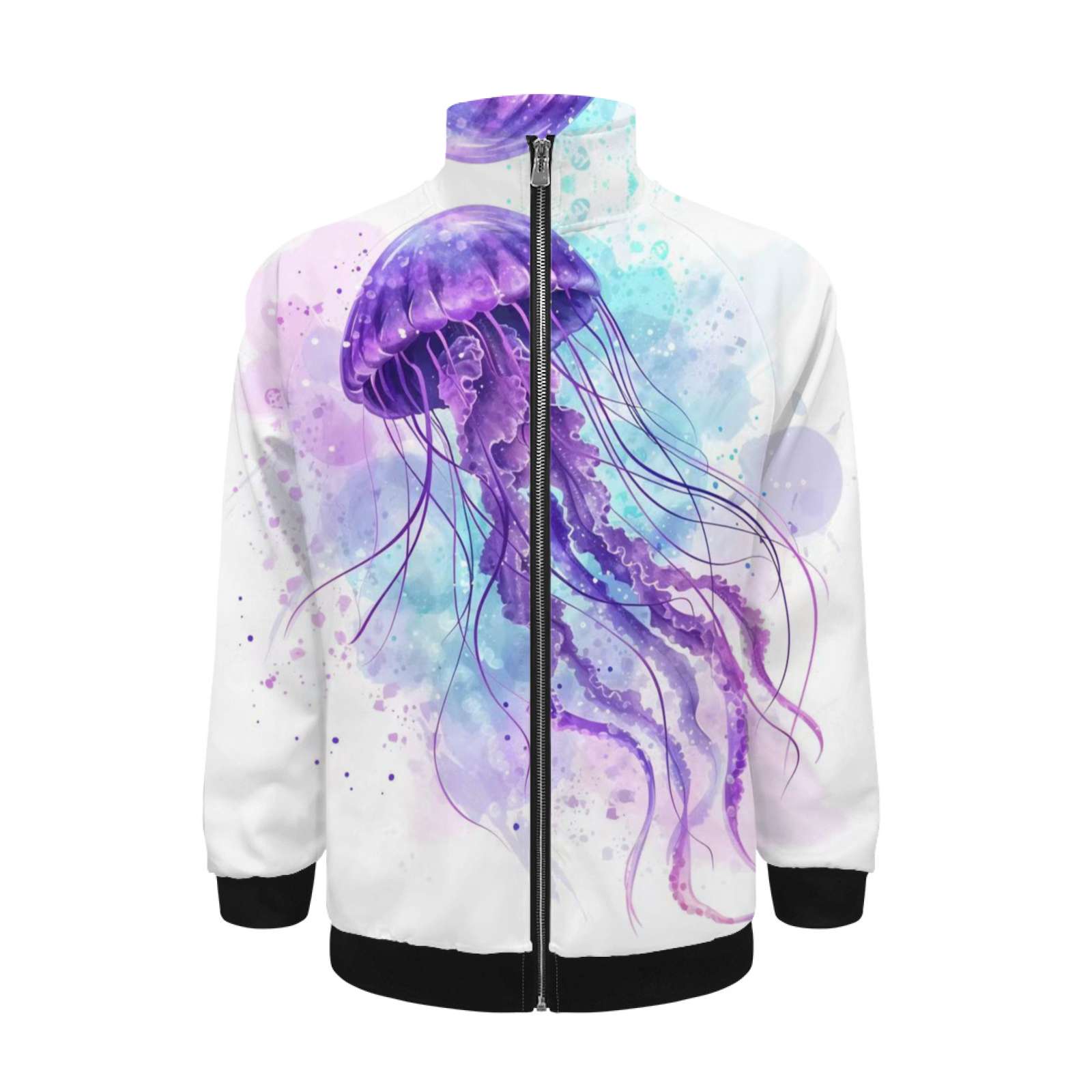 Watercolor Jellyfish Jacket Men's Street Cool Long Sleeves Coat ...