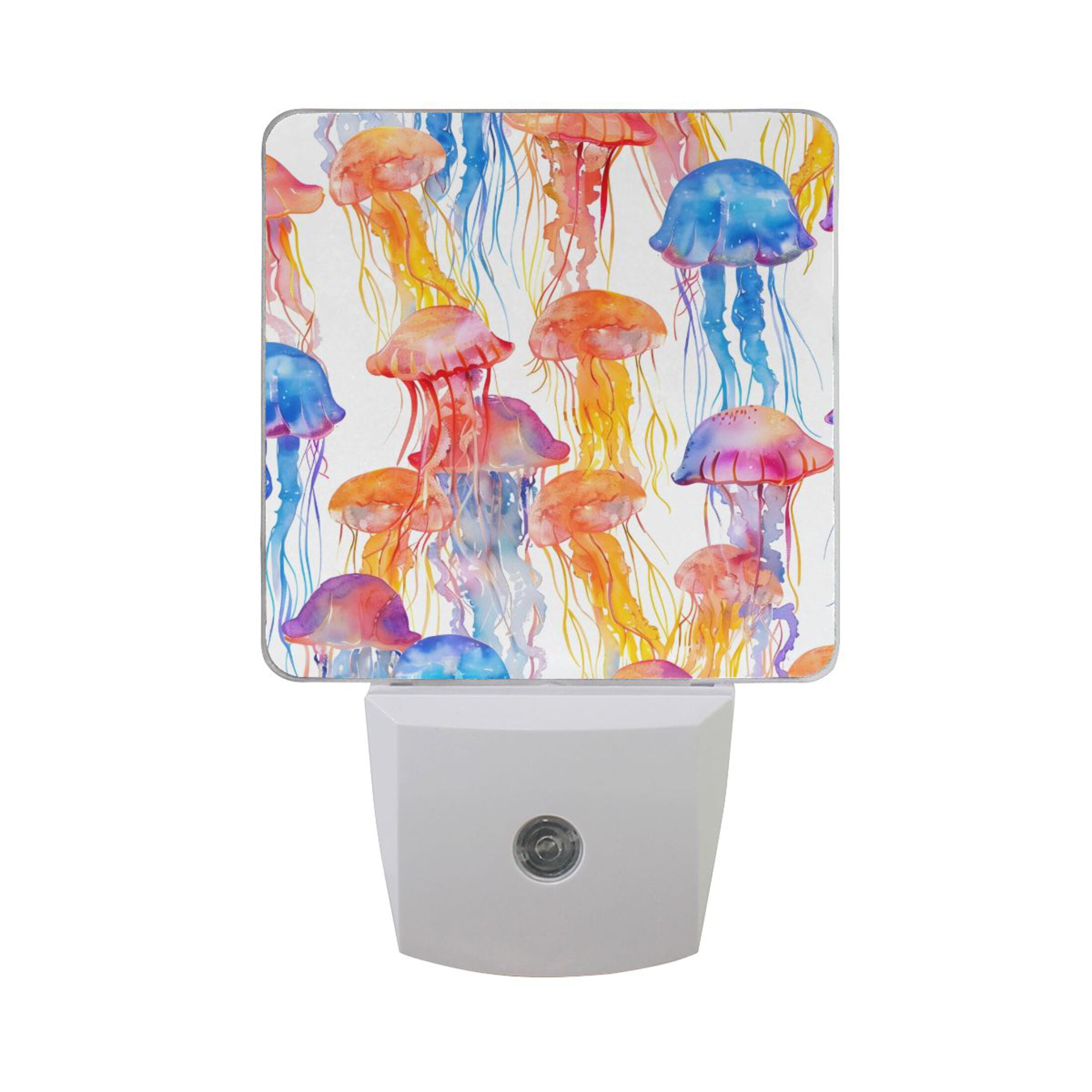 Watercolor Jellyfish Night Light 2 Pack LED Nightlight Plug into Wall ...