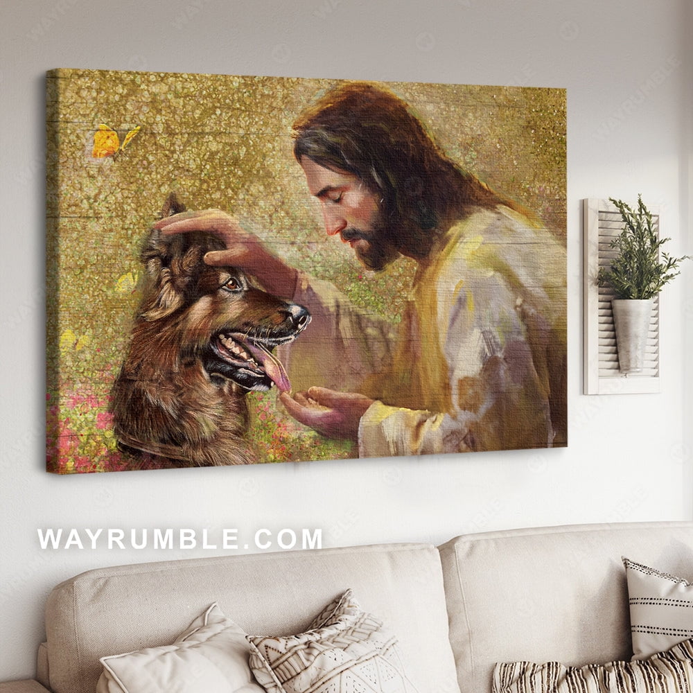 Watercolor Jesus painting, Stunning German Shepherd, Butterfly - Jesus ...