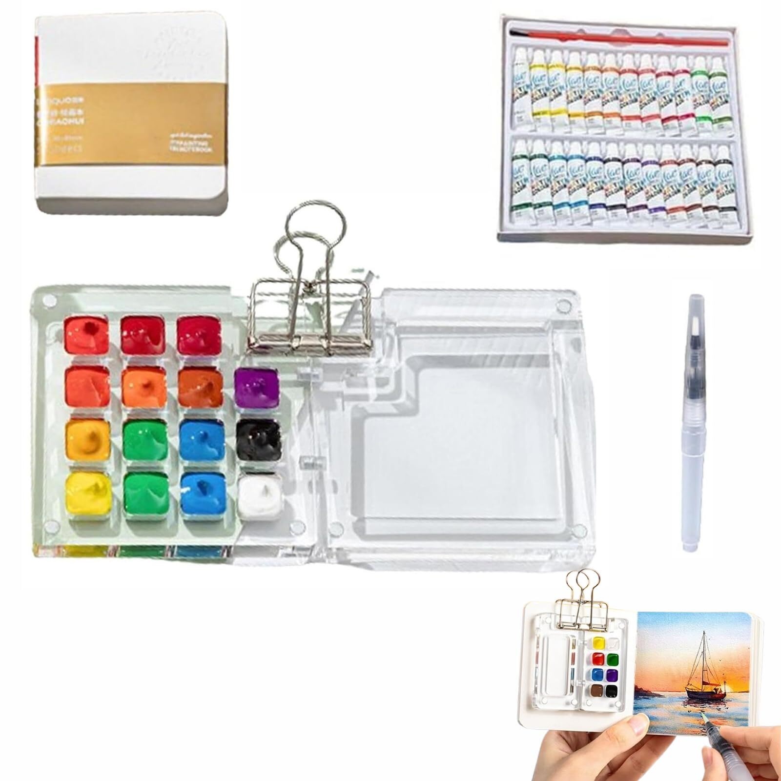Watercolor Kit, Watercolor Set, Mini Watercolors Set, Pocket Artist ...