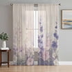 Cream Flowers Sheer Curtains 72 Inch Length 2 Panels Set, Country ...