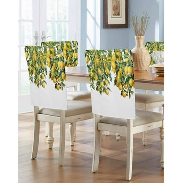 Chair Covers Set of 8 Fall Pumpkin Watercolor Plant Maple Leaf ...