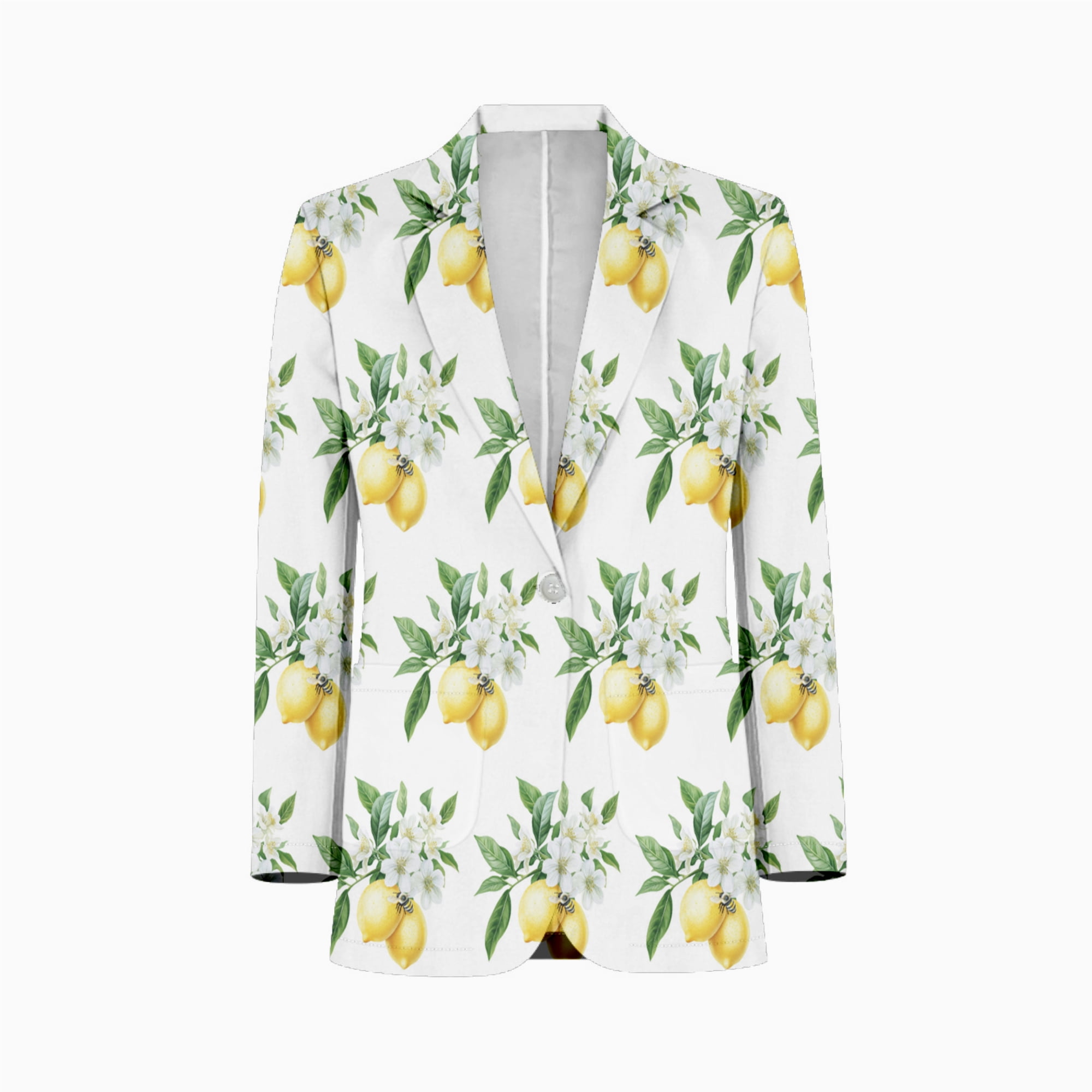 Watercolor Lemons Flowers Bee Customized Men's Suits full man Shawl ...