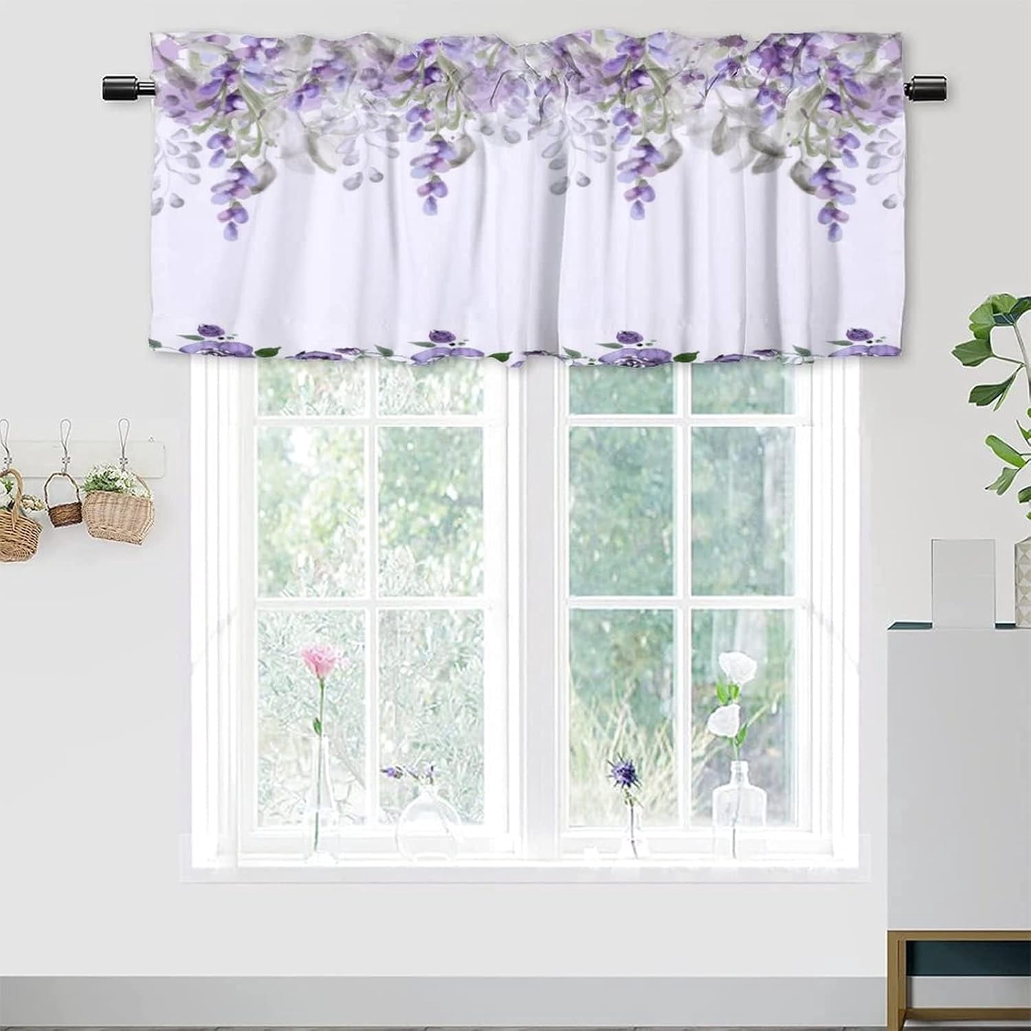 Watercolor Lilac Flower Curtains Living Room Bathroom Bedroom Rustic ...