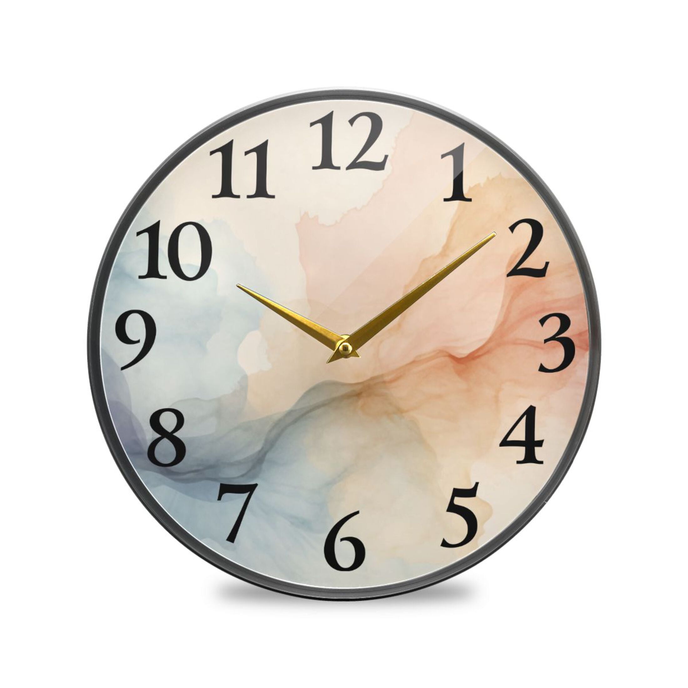 Watercolor Liquid Wall Clocks Battery Operated 11.9 Inch Round Clock ...