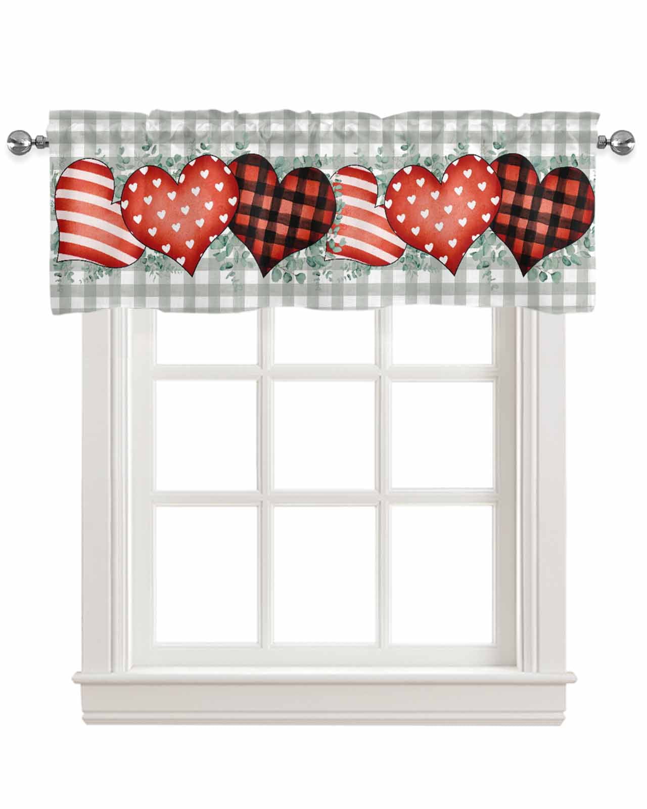 Watercolor Love Linen Curtain Valance for Bedroom/Bathroom/Kitchen ...