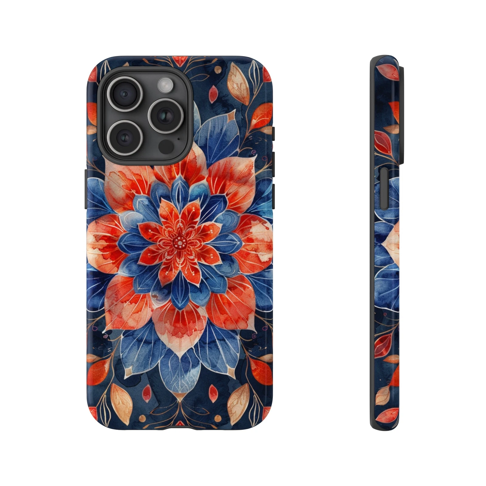 Watercolor Mandala Pink Flower Art Case for iPhone 17 11 12 13 14 15 16 ...
